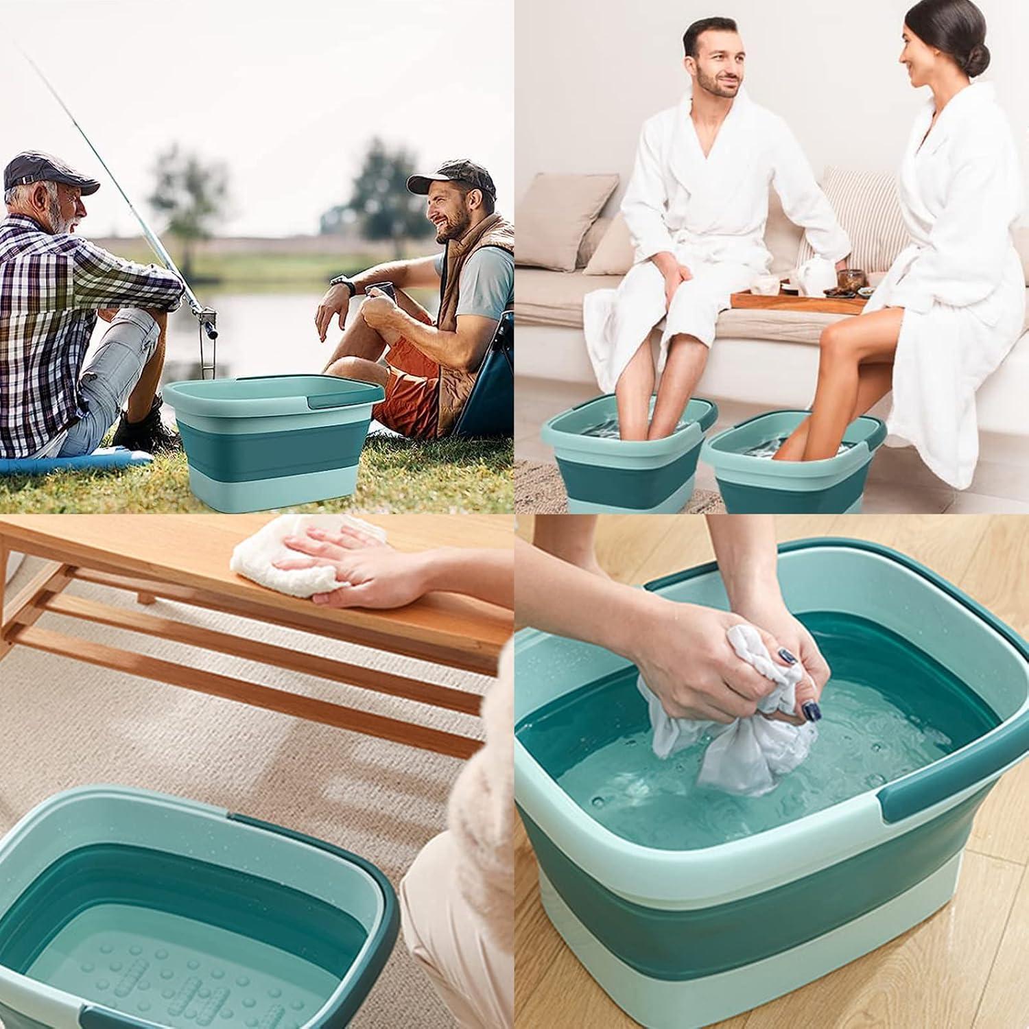 Foldable Foot Bath with Massage Nubs - Green Foot Tub for Relaxation ...