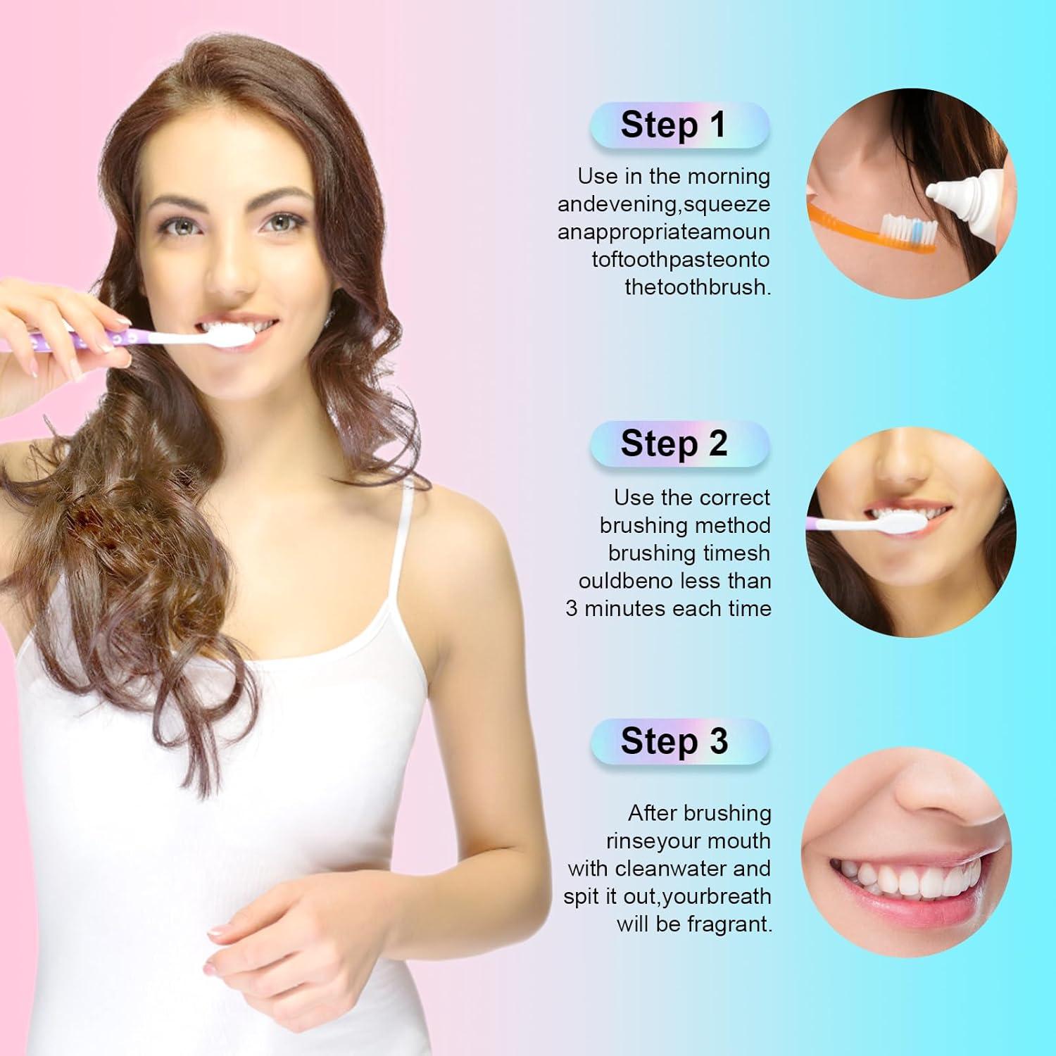 Bodyaccel Whitening Toothpaste - Fresh Breath & White Peach Flavor (2 ...