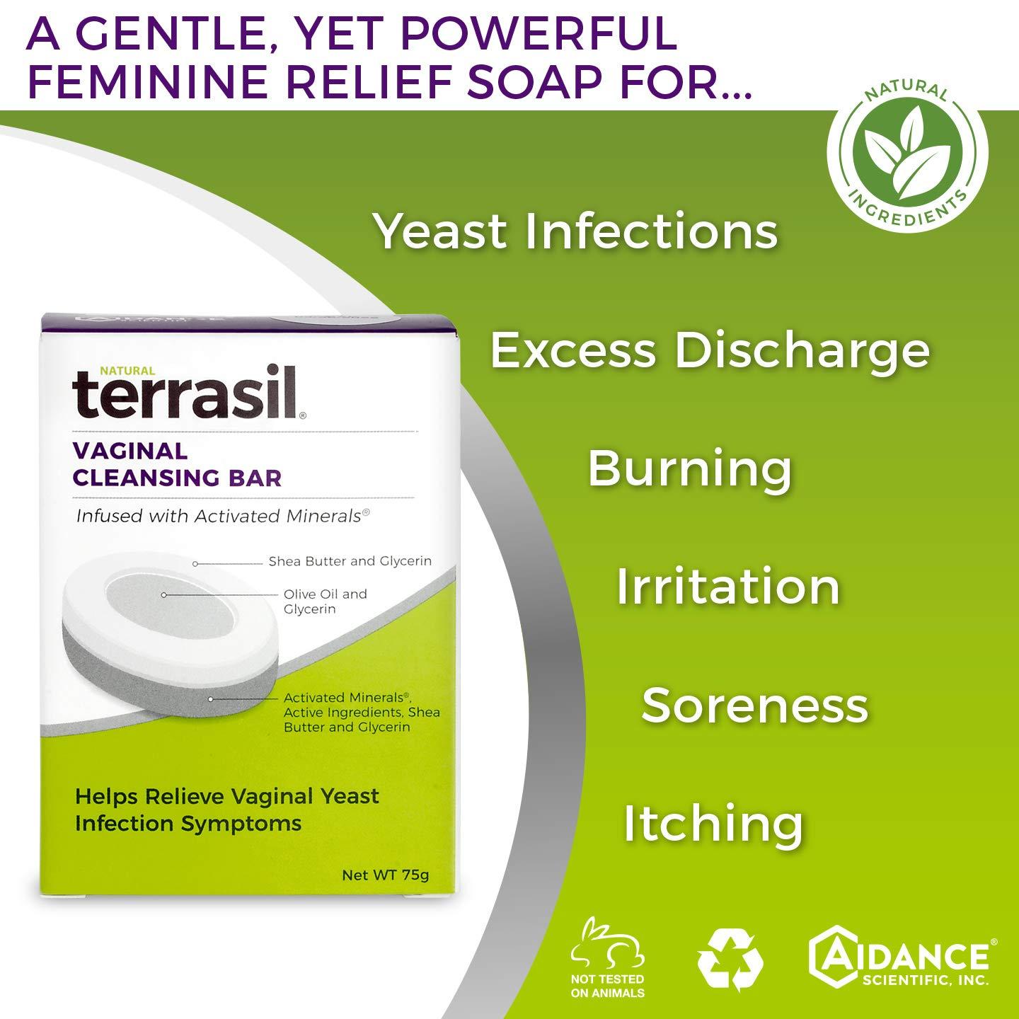 Terrasil Vaginal Soap Bar for Yeast Infections, Odor, Itch & Irritation ...