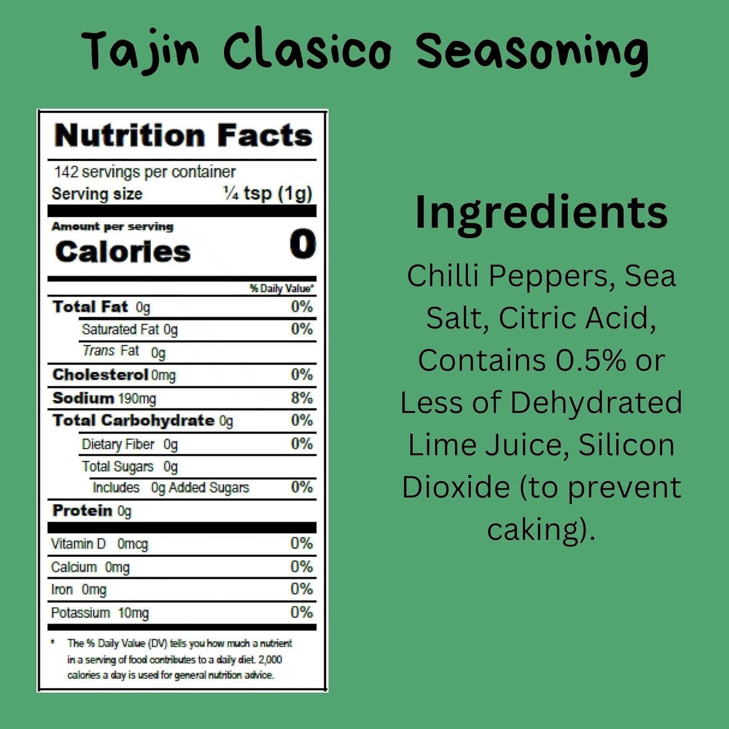 Tajin Seasoning Bundle: Clasico with Lime 142g, Habanero with Lime 45g ...