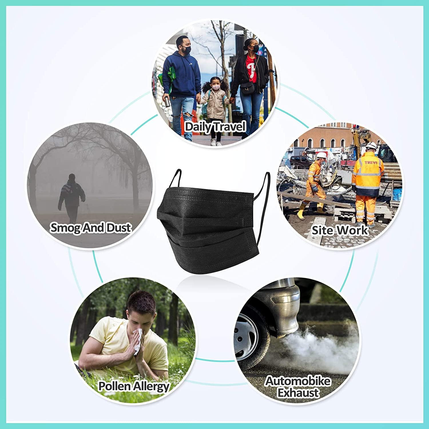 Black Disposable Face Masks 3-Layer Medical Grade - 50 Pack | Buy Now ...