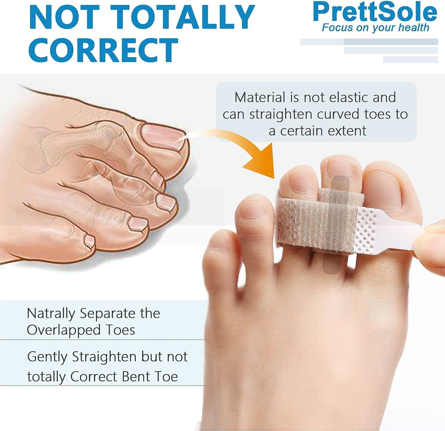 PrettSole 8-Piece Toe Splints and Wraps for Broken Toe Support - Men ...