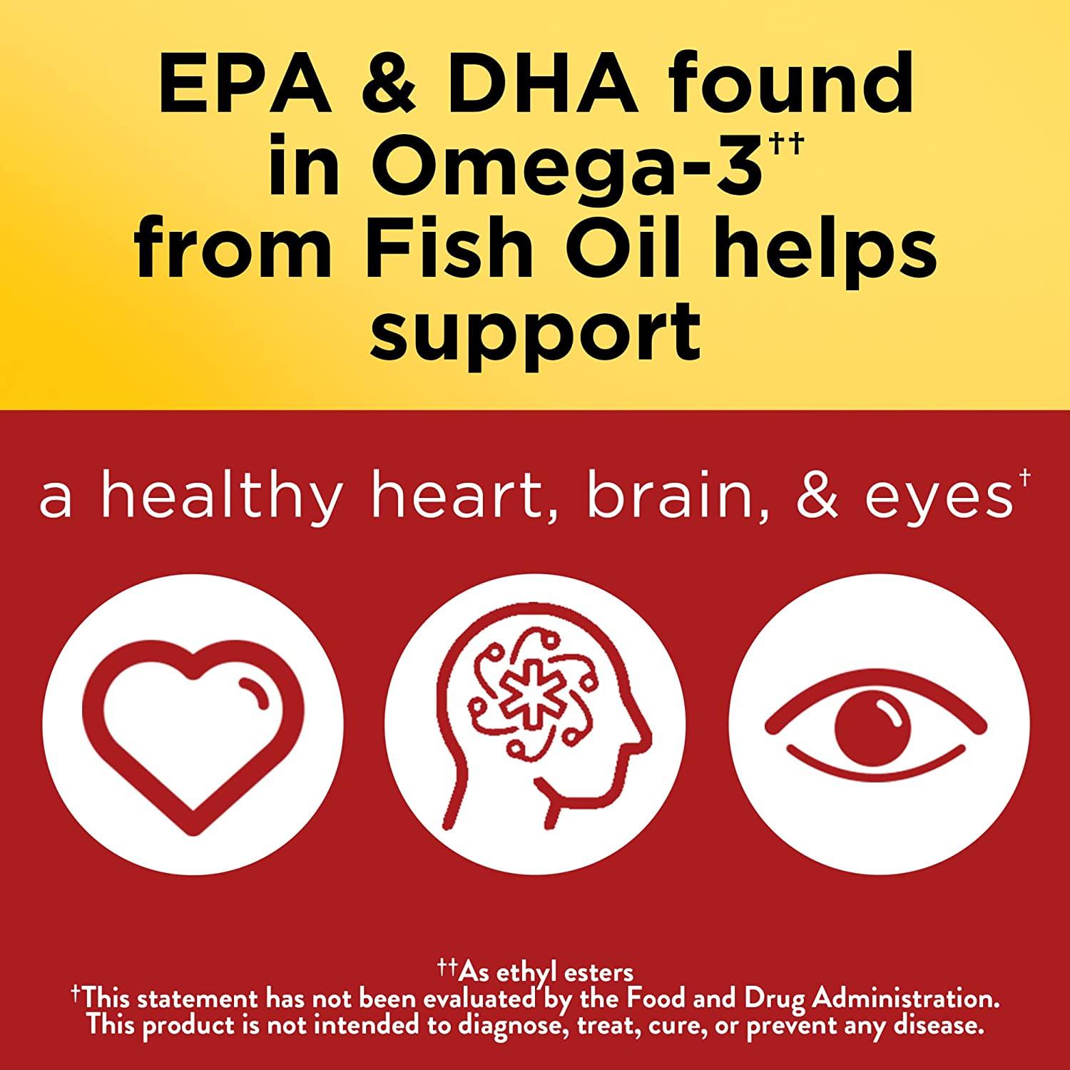 Extra Strength Burp-Less Omega 3 Fish Oil 2800mg - 60 Count - Healthy ...