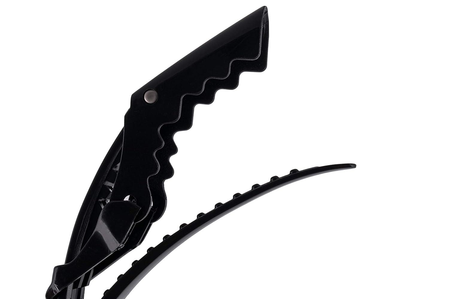 Poniks Locking Clips Crocodile - Black Plastic Hair Clips for ...