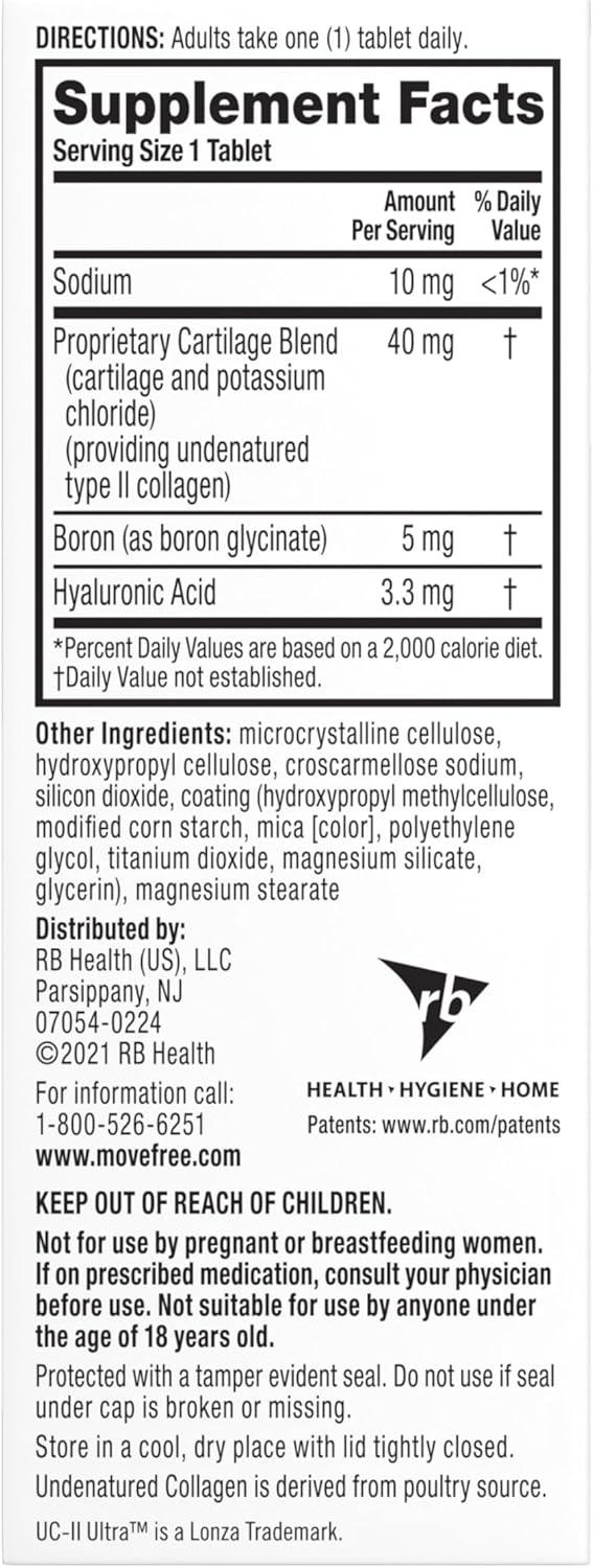 Move Free Ultra Triple Action Joint Support - Type II Collagen Boron ...