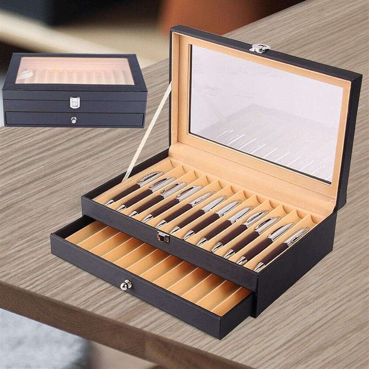 Pen Display case 3-Layer Fountain Pen Display Box 36 Slot Pen Storage ...
