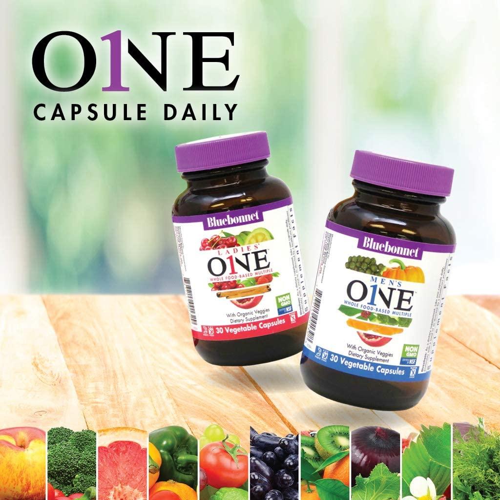 Bluebonnet Nutrition Men's ONE Whole Food-Based Multivitamin - 60 Veg ...