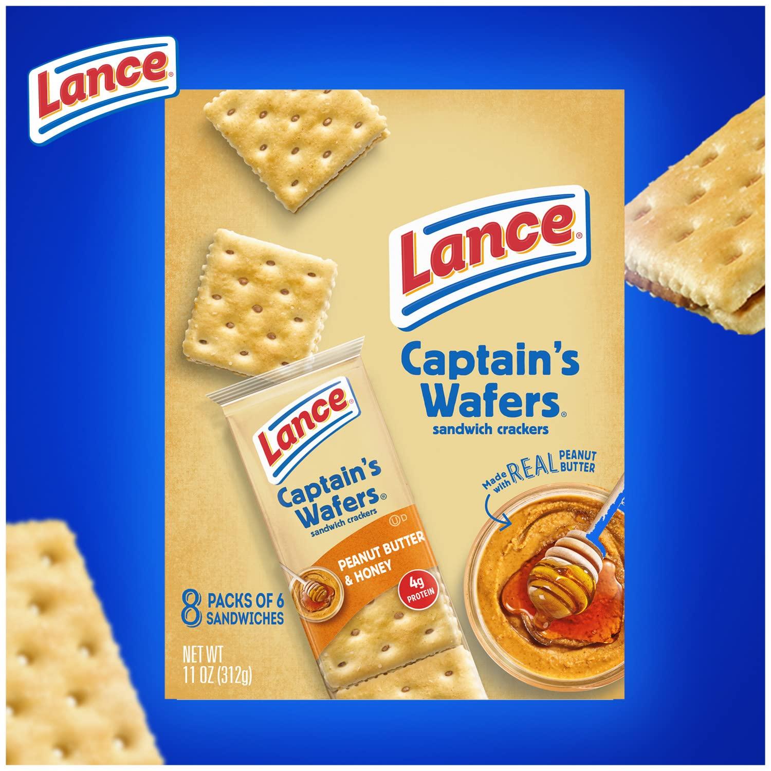 Lance Sandwich Crackers Captain's Wafers Peanut Butter and Honey 8 Ct ...