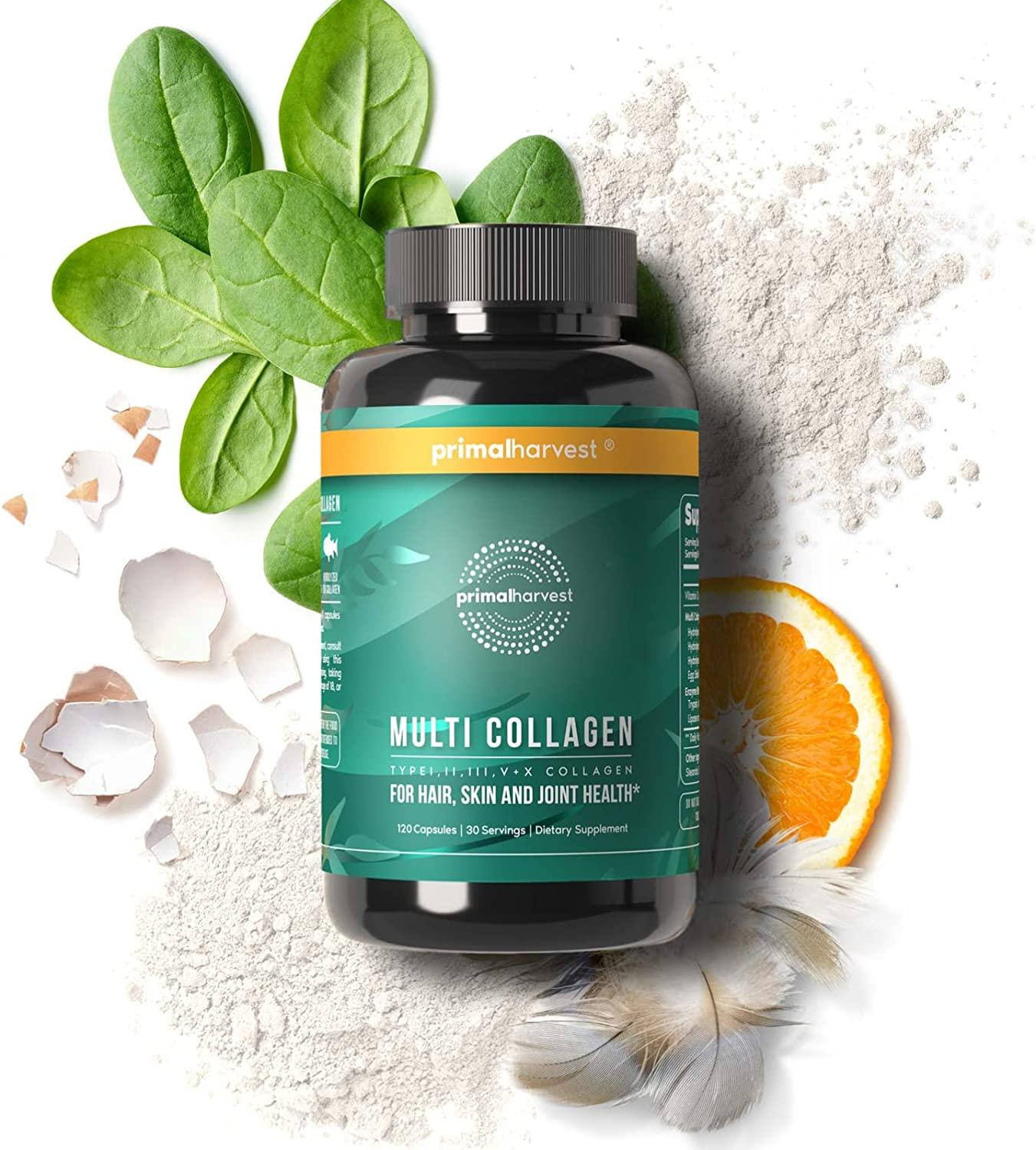 Primal Harvest Multi Collagen Pills for Women and Men - 120 Capsules ...