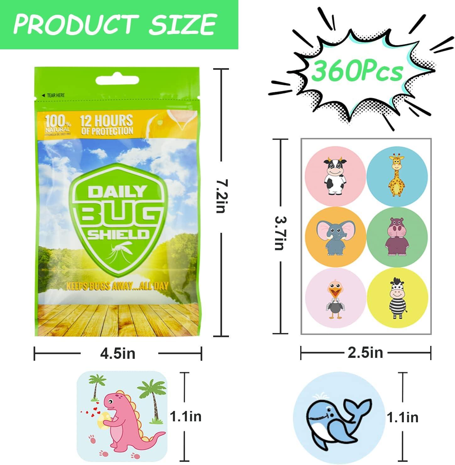 360 Pack Natural Plant-Based Mosquito Repellent Patches Stickers for ...