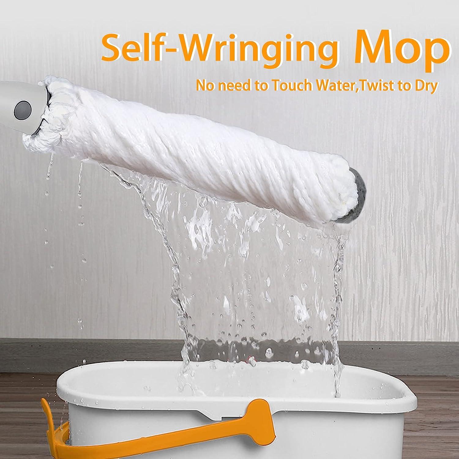 ZUBULUN Self Wringing Twist Mop Set | 2 Reusable Heads | 51 Long Handle ...