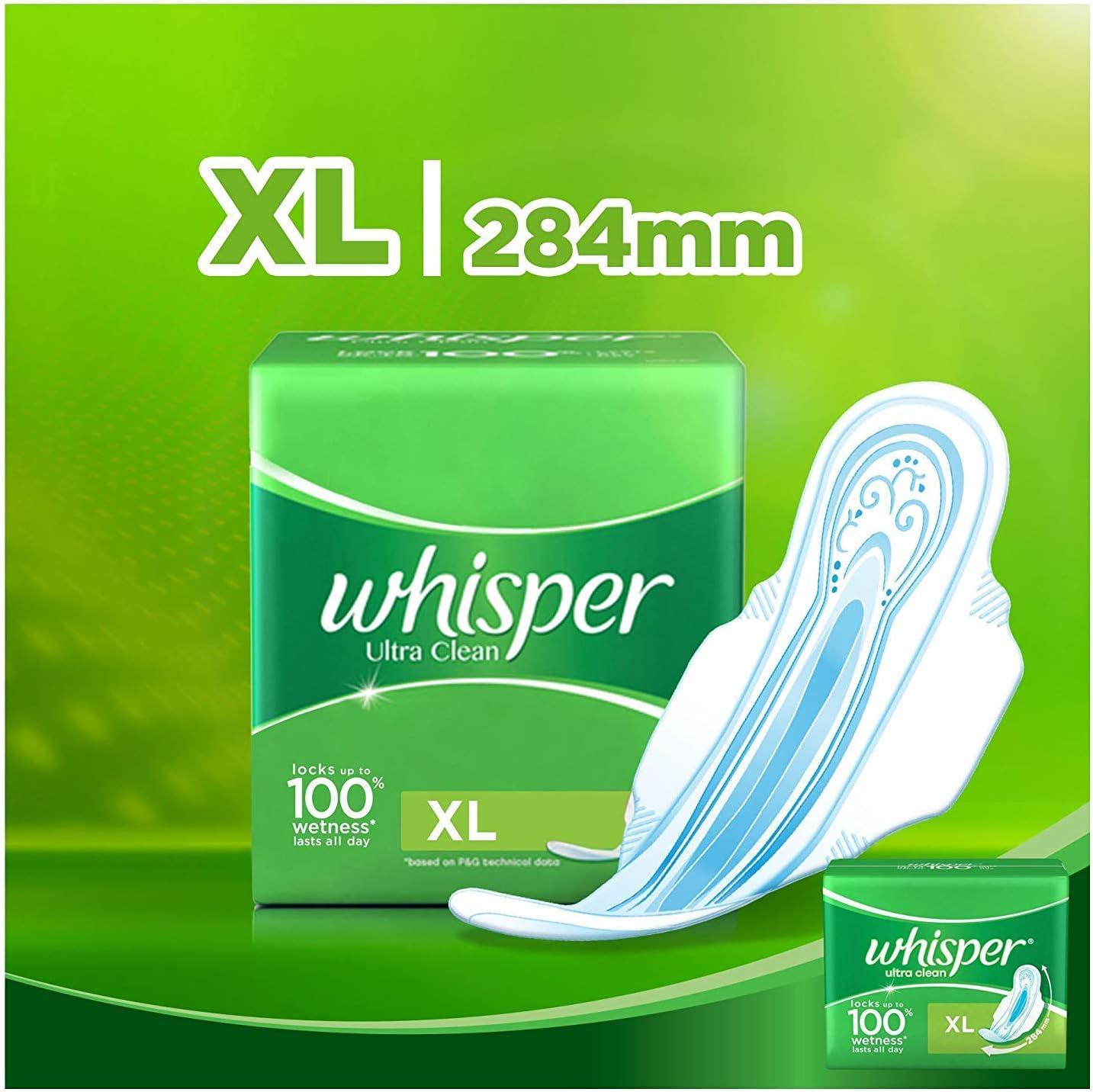 Whisper Ultra Clean XL Wings Sanitary Pad - Pack of 15 | Buy Now with ...