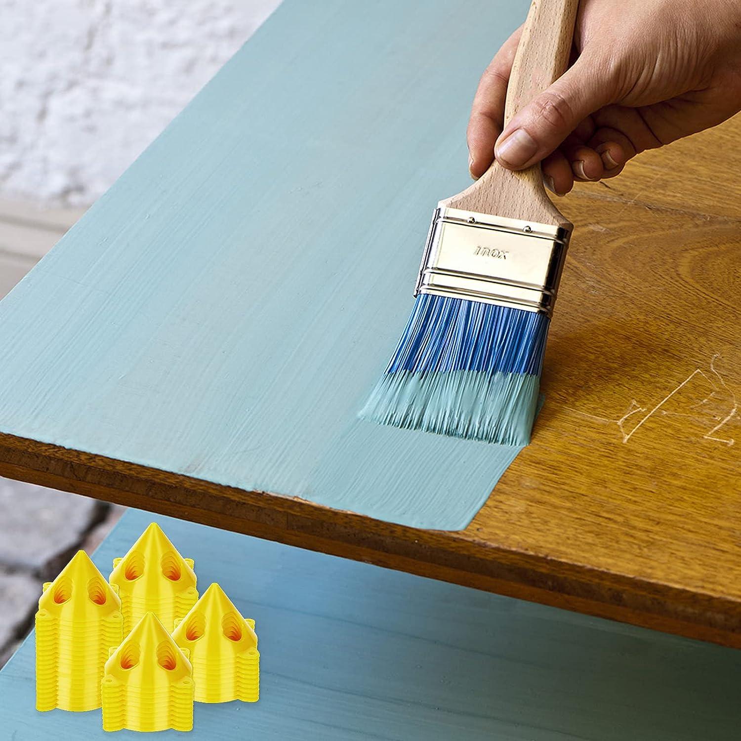 50 PCS Yellow Cone Canvas 3.5x2 Inch Paint Triangle Stands for Kitchen ...