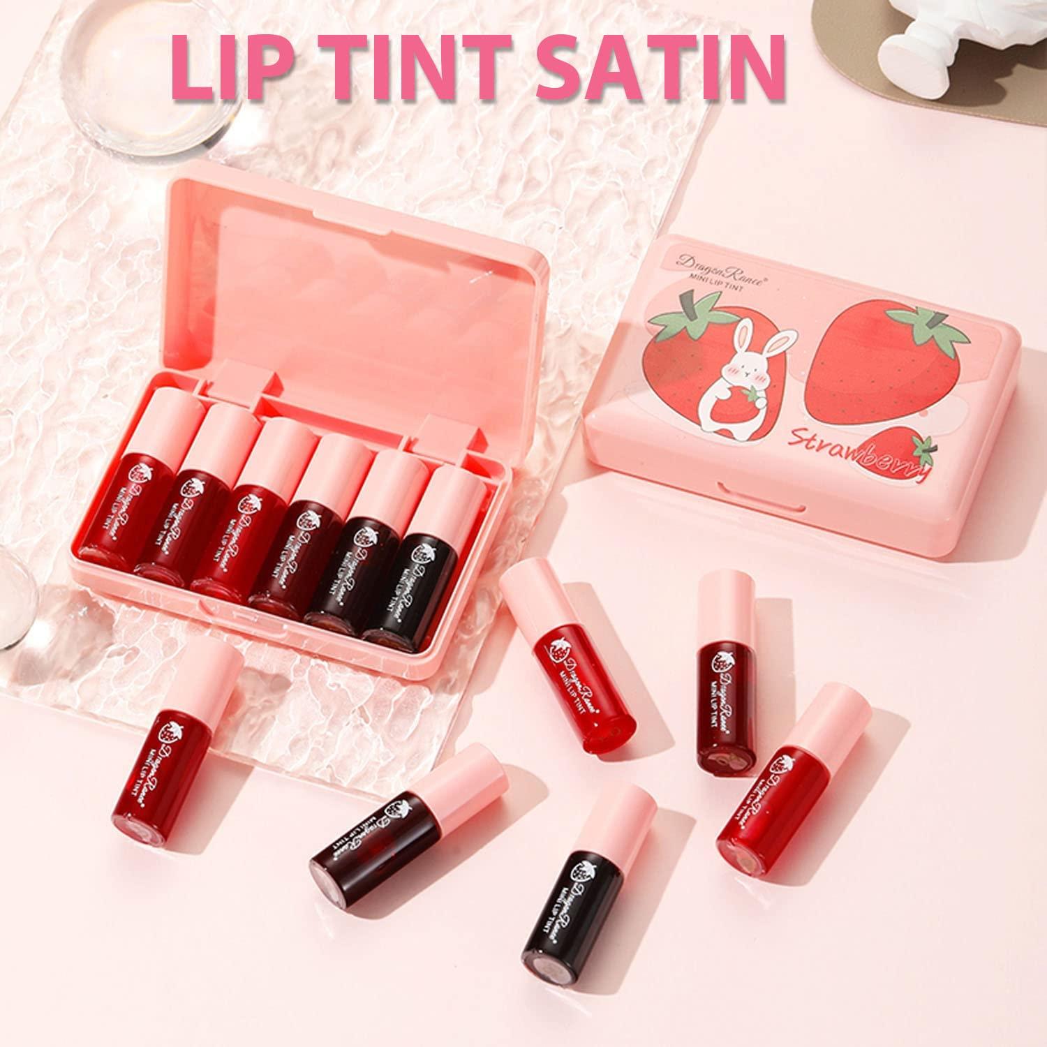 6 Colors Lip Tint Stain Set: Long-lasting Korean Lip Gloss & Cheek Tint ...