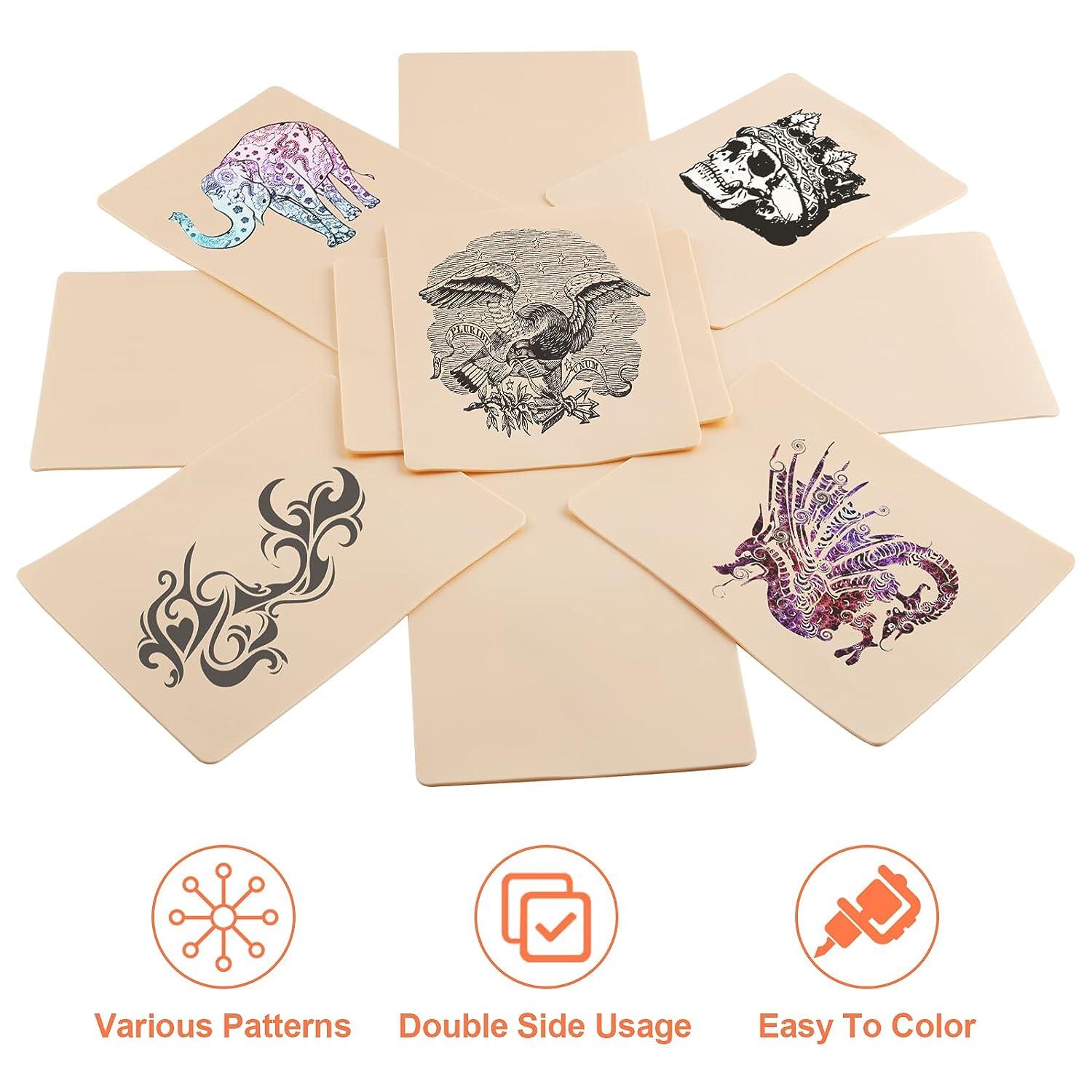 Tattoo Practice Skins & Transfer Paper Kit | 30PCS Fake Skins & Tracing ...