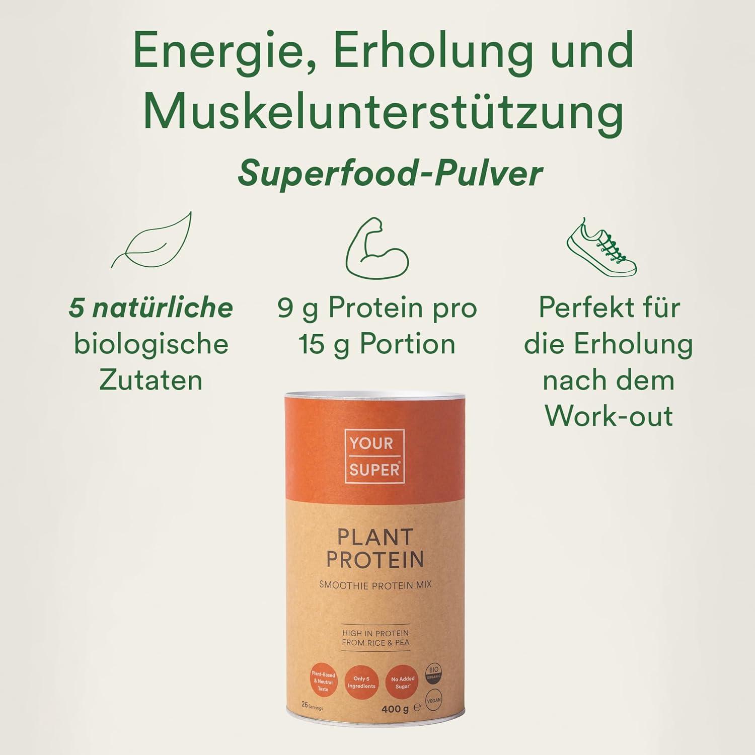 Your Super Plant Protein Powder - Organic Vegetable Protein for Muscle ...