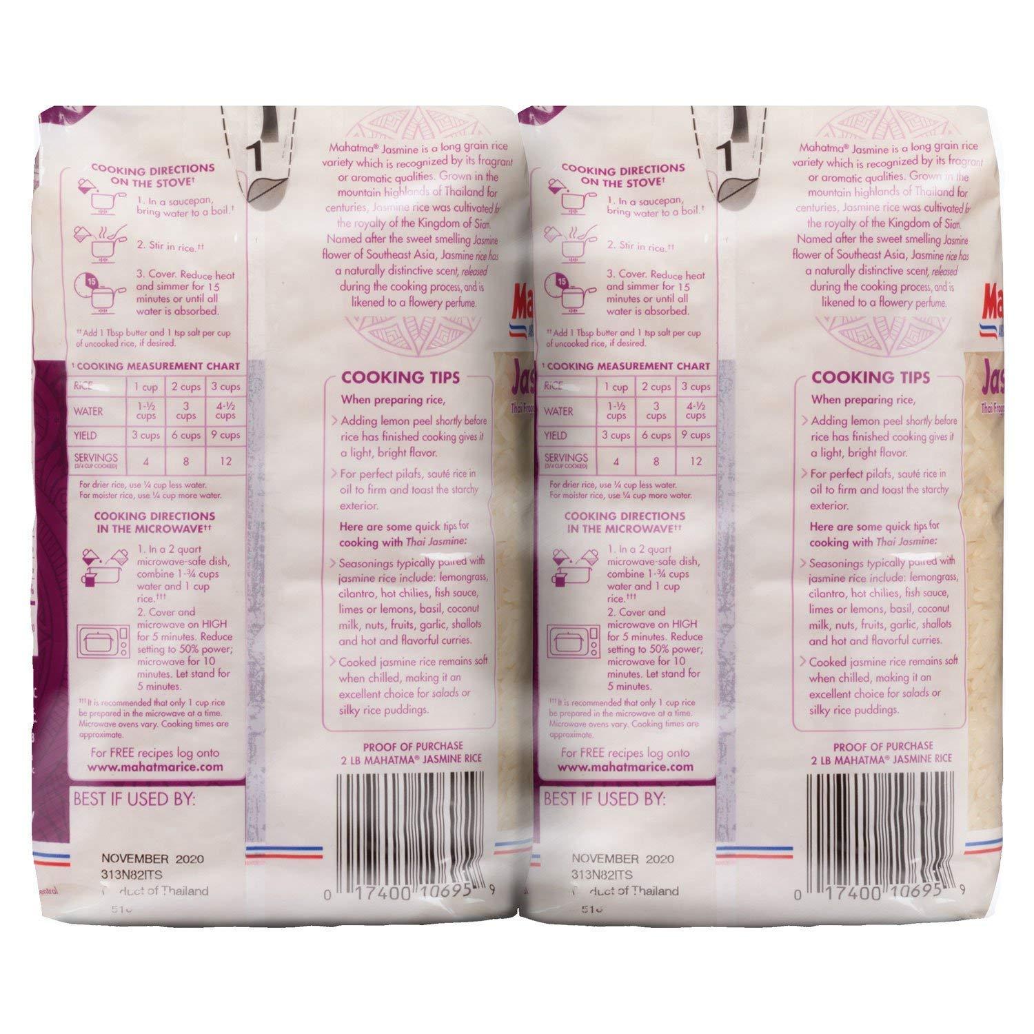 Mahatma Jasmine Enriched Long Grain Rice (64 oz.) - Premium Quality ...