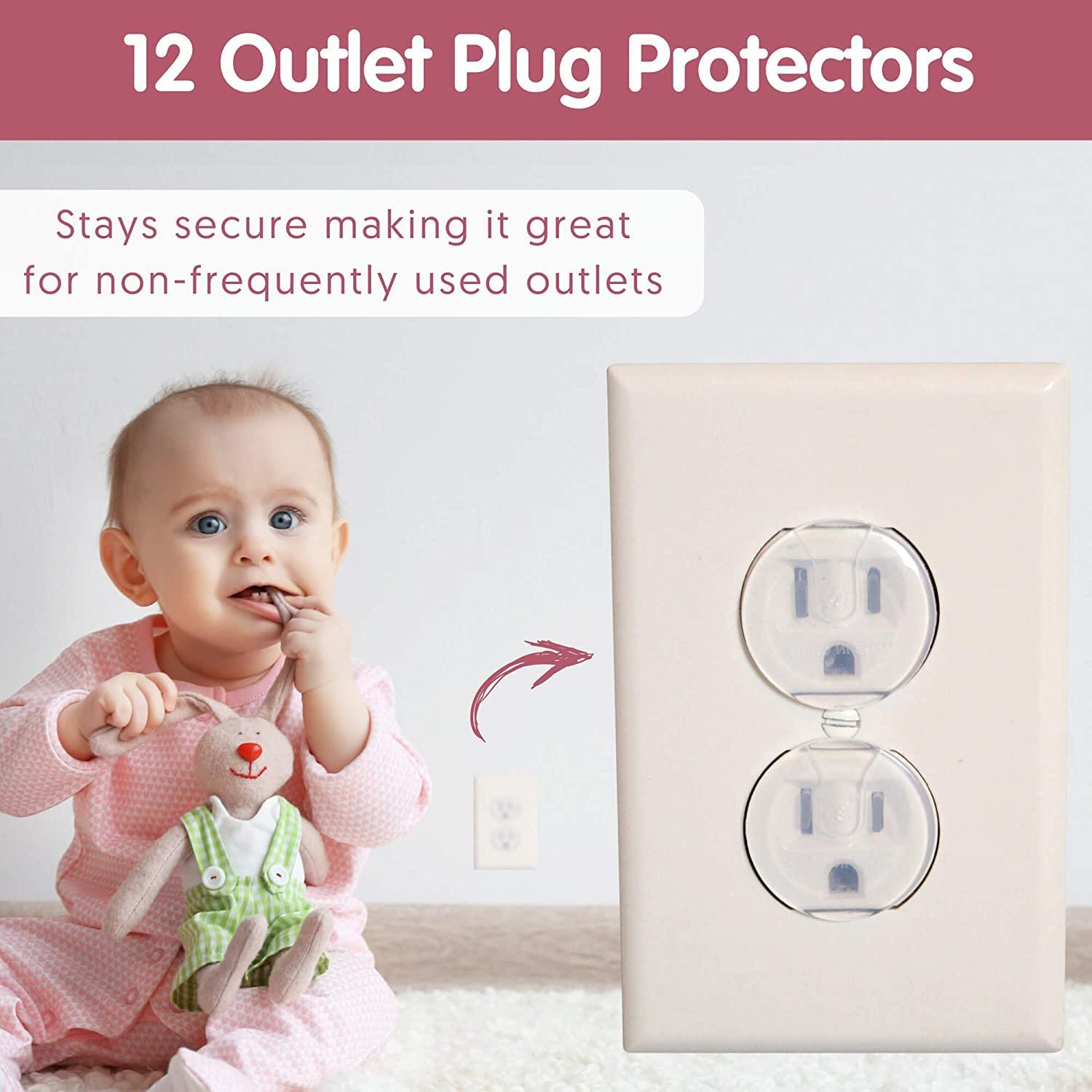 6-Pack Self Closing Outlet Covers - White Easy to Install Baby Proof ...