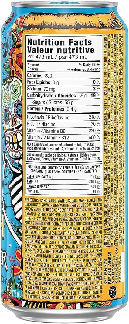 Monster Energy Punch Mango Loco 473mL Cans Pack of 12 Mango 473ml (Pack ...