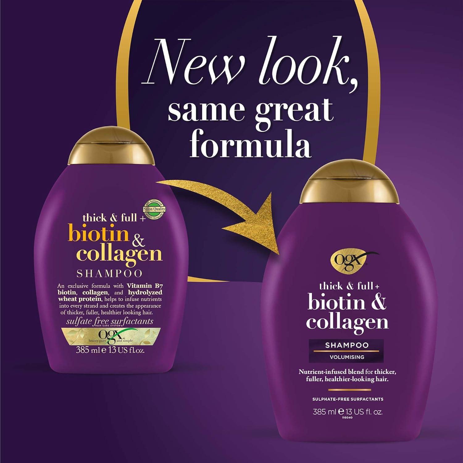 OGX Biotin & Collagen Hair Thickening Shampoo 385ml - Boost Hair Growth ...