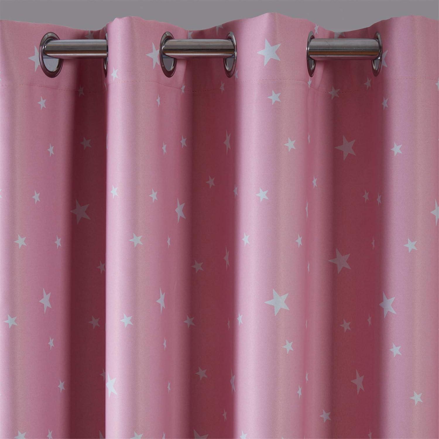 Dreamscene Star Blackout Curtains for Kids Bedroom Pair of Eyelet ...