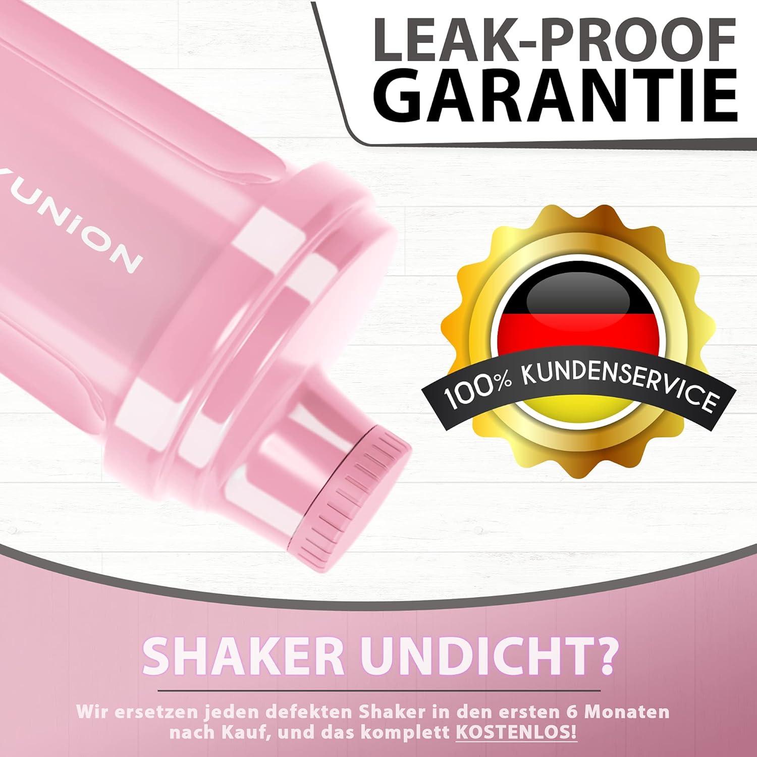 Buy Coral Pink Protein Shaker 300ml - Leak-Proof BPA-Free with Sieve ...