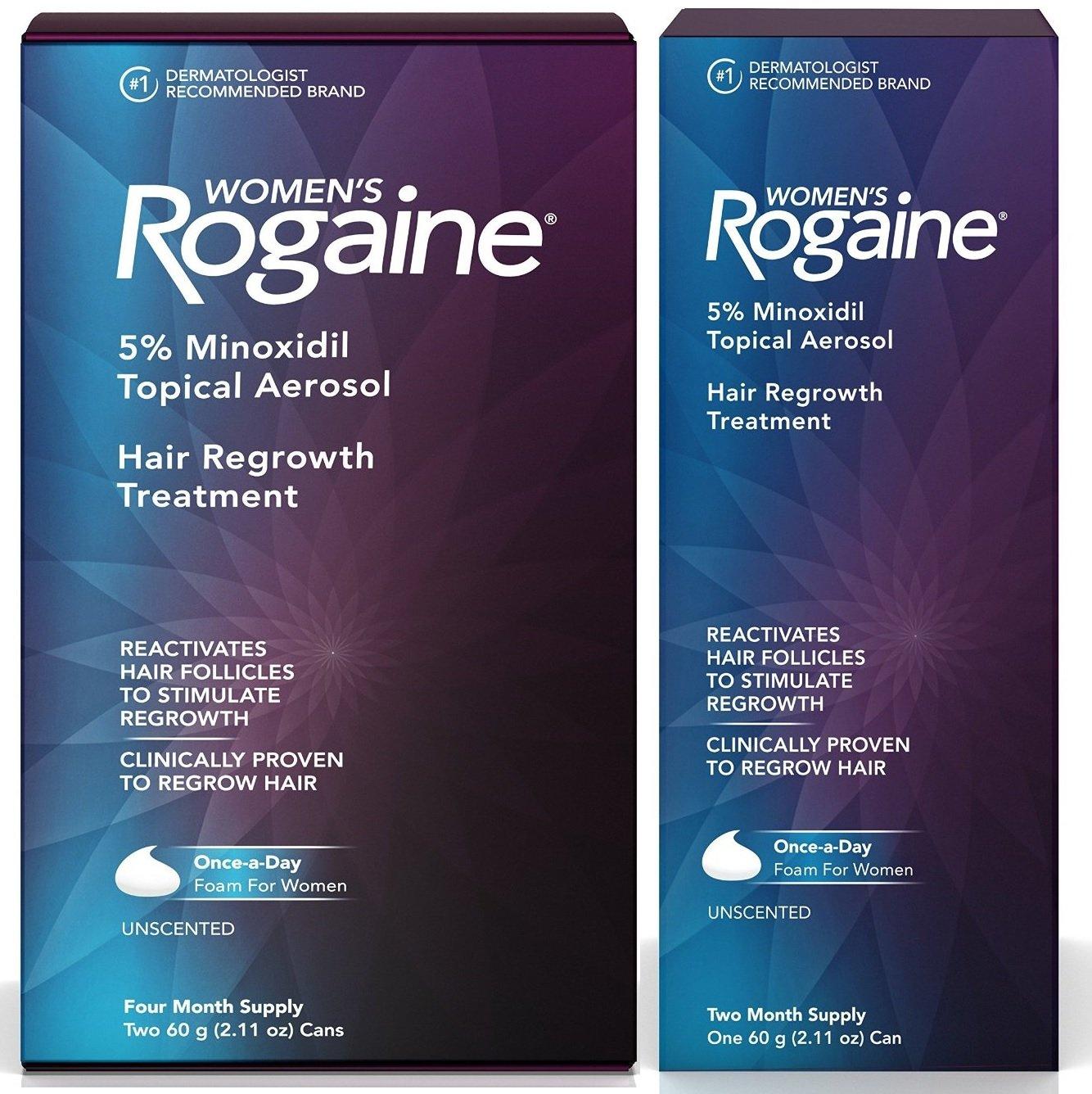 Women's ROGAINE 5% Minoxidil Hair Regrowth Treatment Foam - 6 Month ...