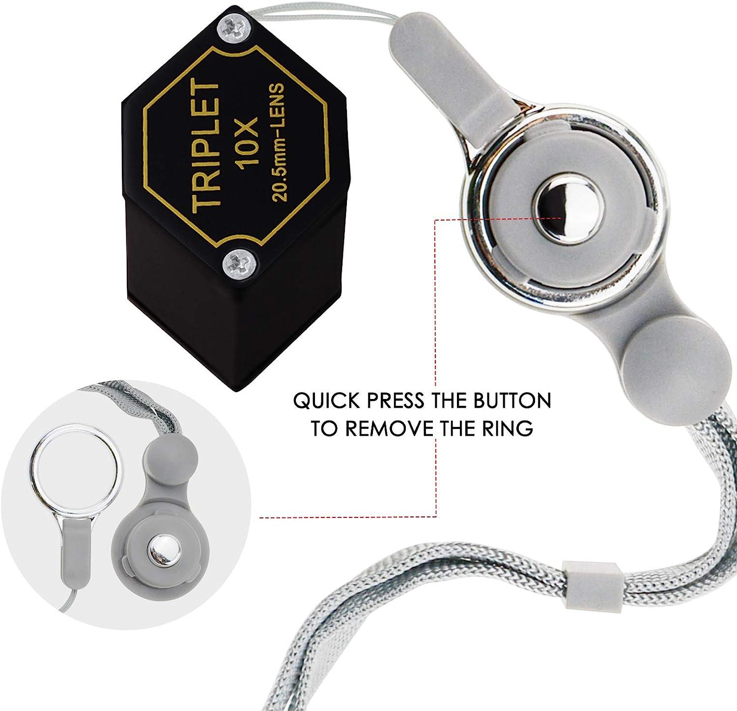 10x Magnifier Jewelry Loupe with Triplet Lens | Optical Glass Gem ...