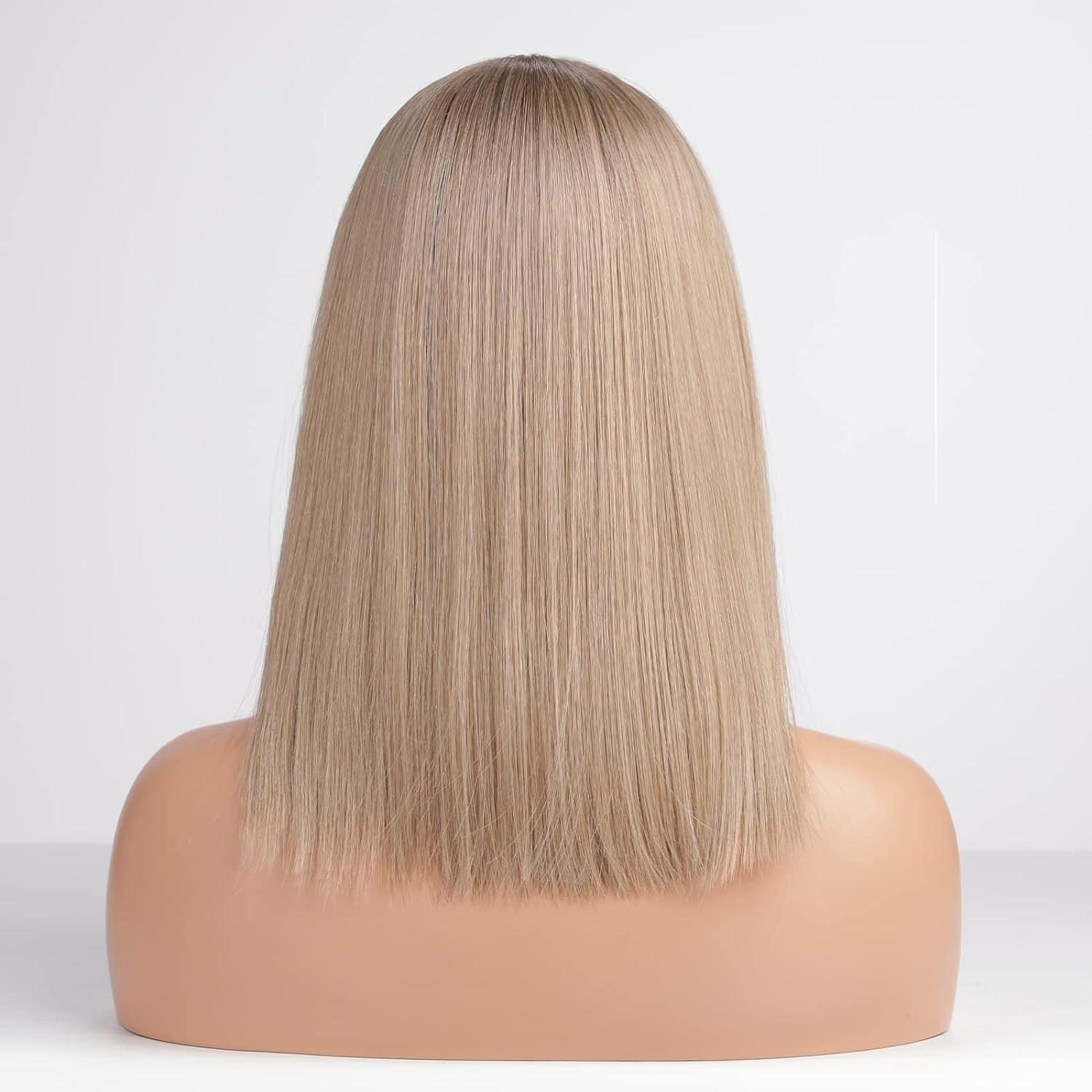 HAIRCUBE Ash Blonde Lace Front Shoulder Length Bob Wig | Natural ...