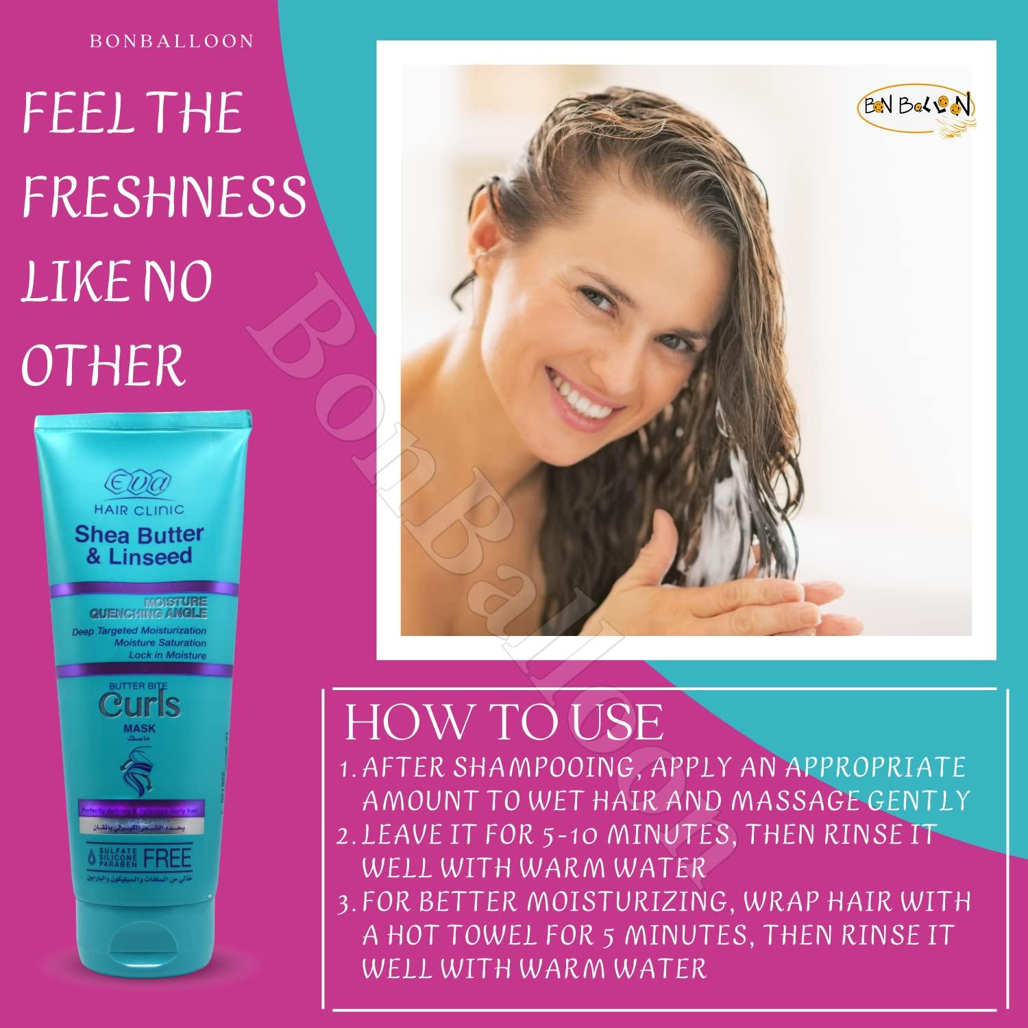 Eva Hair Clinic Curls Mask: Shea Butter & Linseed (6.76 oz) - Intense ...