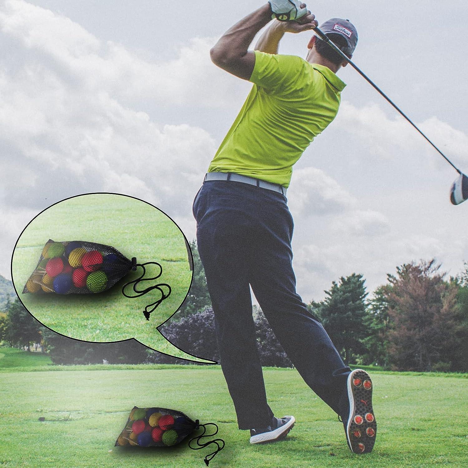 16/40 Pack Foam Golf Practice Balls with Tees & Bag - 42mm Colorful ...