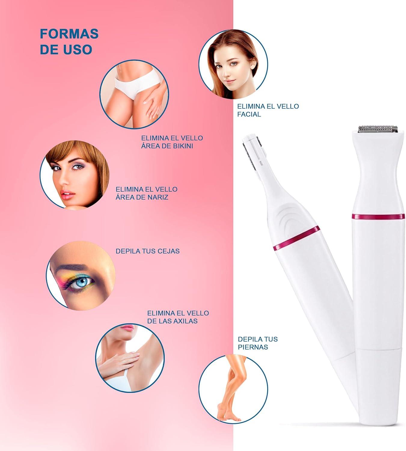 Women's 2-in-1 Painless Body Hair Remover Razor for Legs Armpits ...