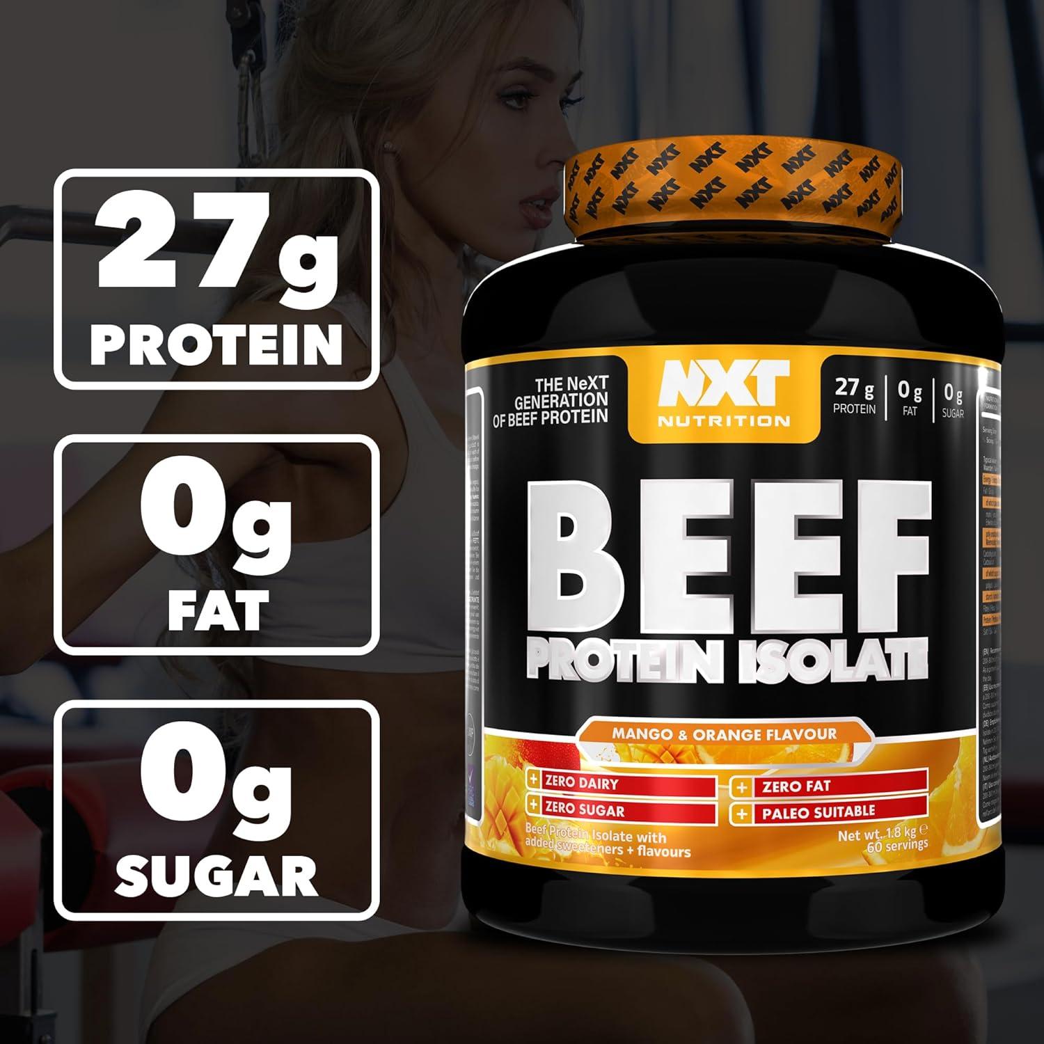 NXT Nutrition Beef Protein Isolate Powder - Mango & Orange Flavor | 1 ...