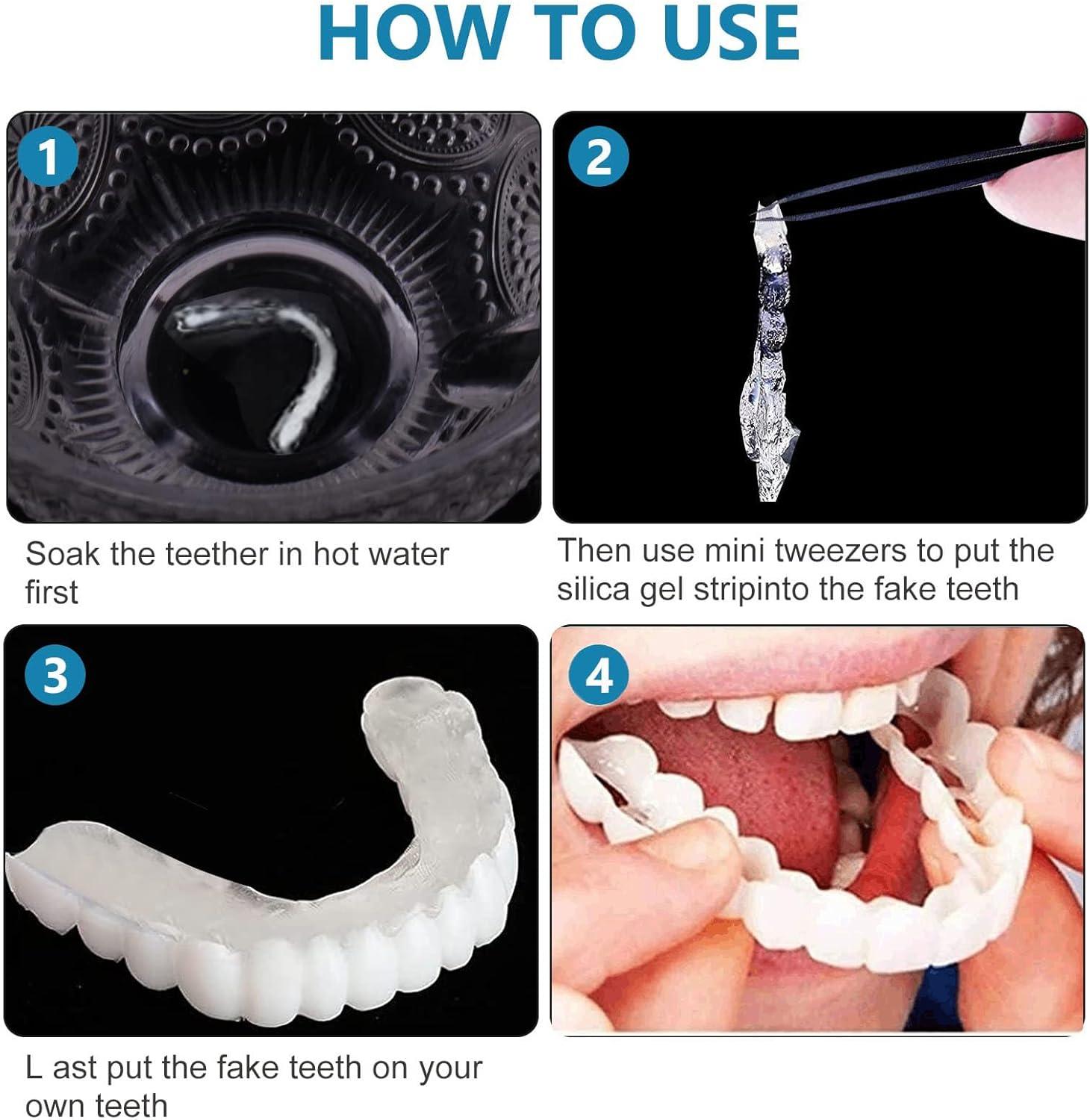 Buy Flipped Warm 2 Pairs of Veneers Teeth - Instant Comfort Prostheses ...