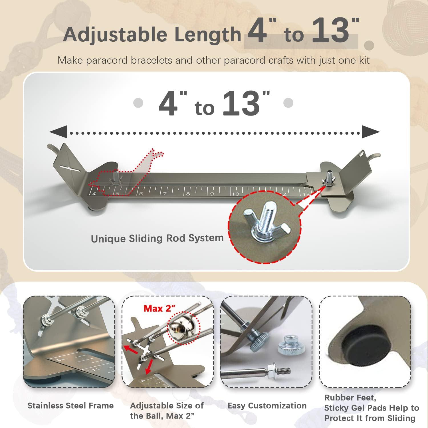 WILDAIR Paracord Bracelet Jig Kit with Knotters Tool | Paracord FID Set ...