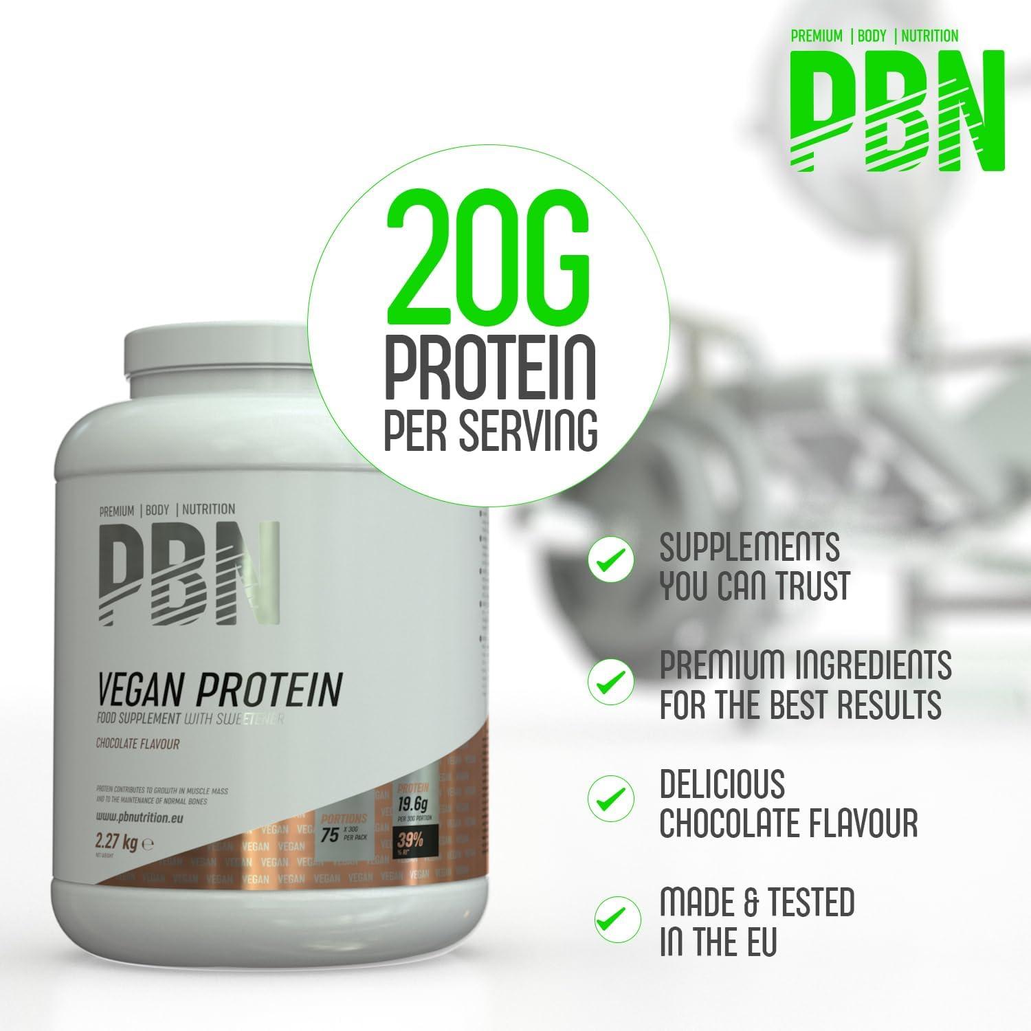 PBN Vegan Protein Chocolate 2.27kg Jar - Premium Body Nutrition | Buy ...