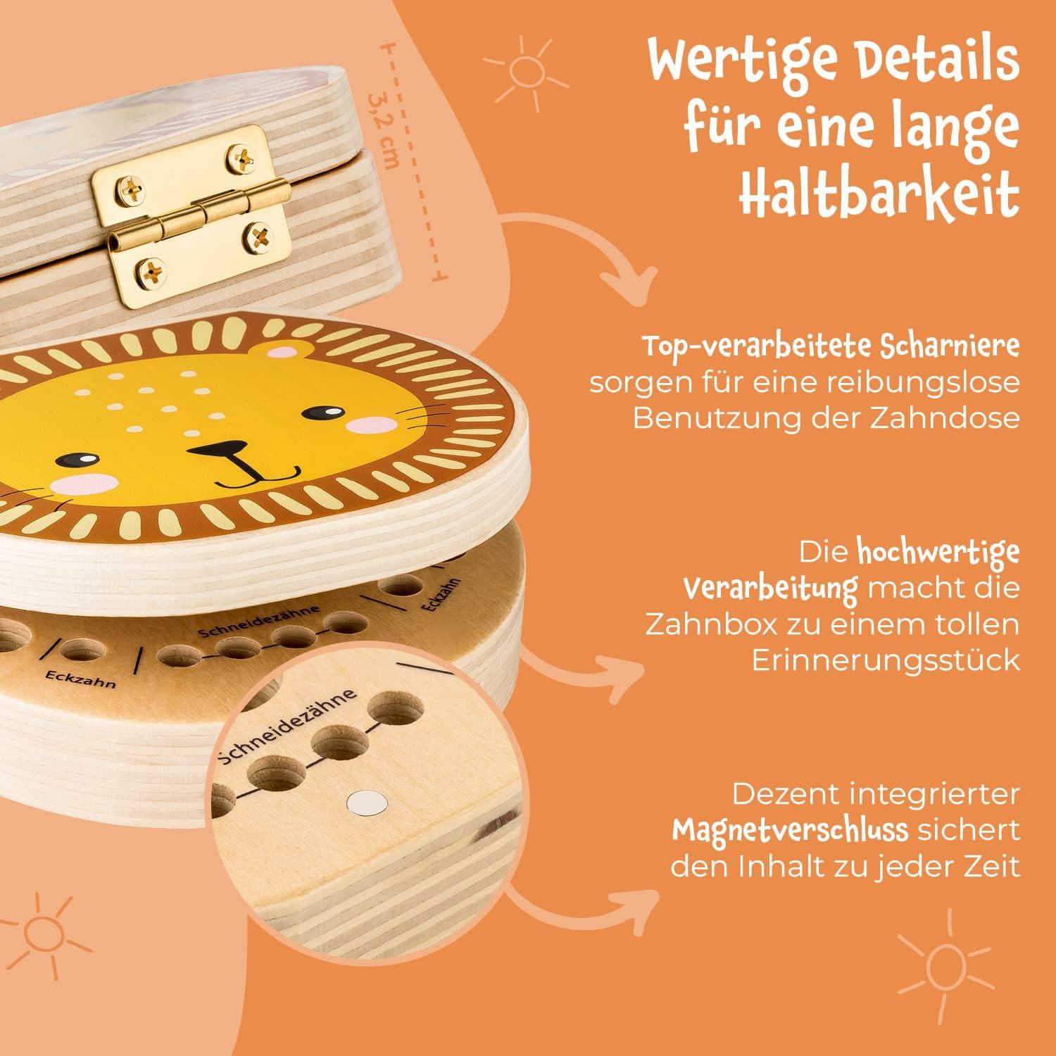 Buy Hej Kiddo Lion Tooth Box | Ideal Milk Teeth Jar for Boys & Girls ...