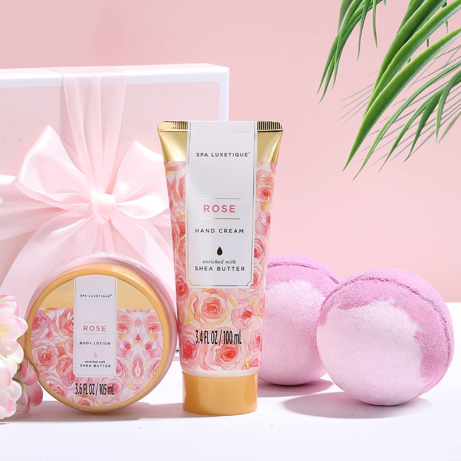 Spa Luxetique 12pcs Rose Bath Gift Set for Women - Luxury Spa Set with ...
