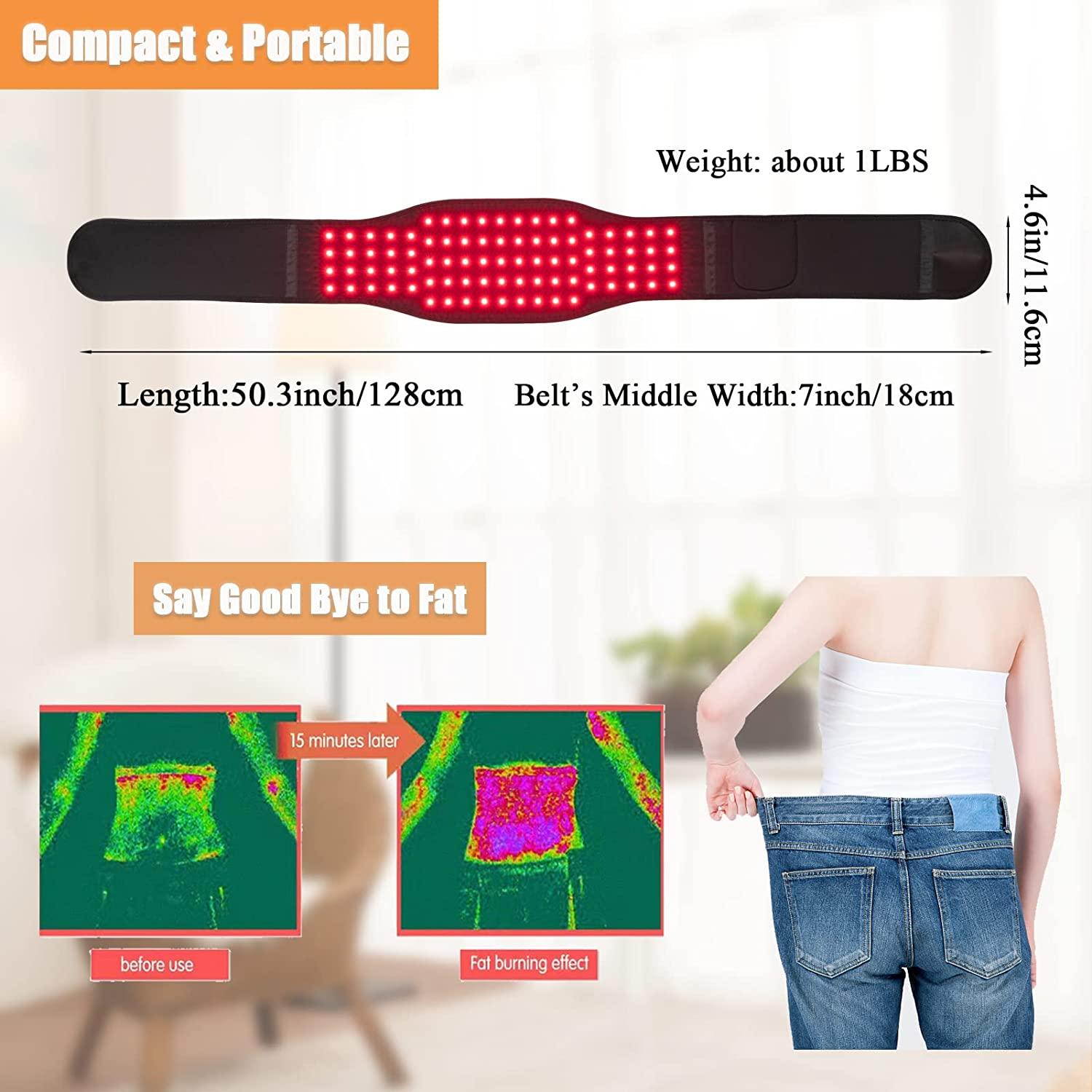 Naviocean Red Infrared Light Therapy Belt - Pain Relief Wrap with Timer ...