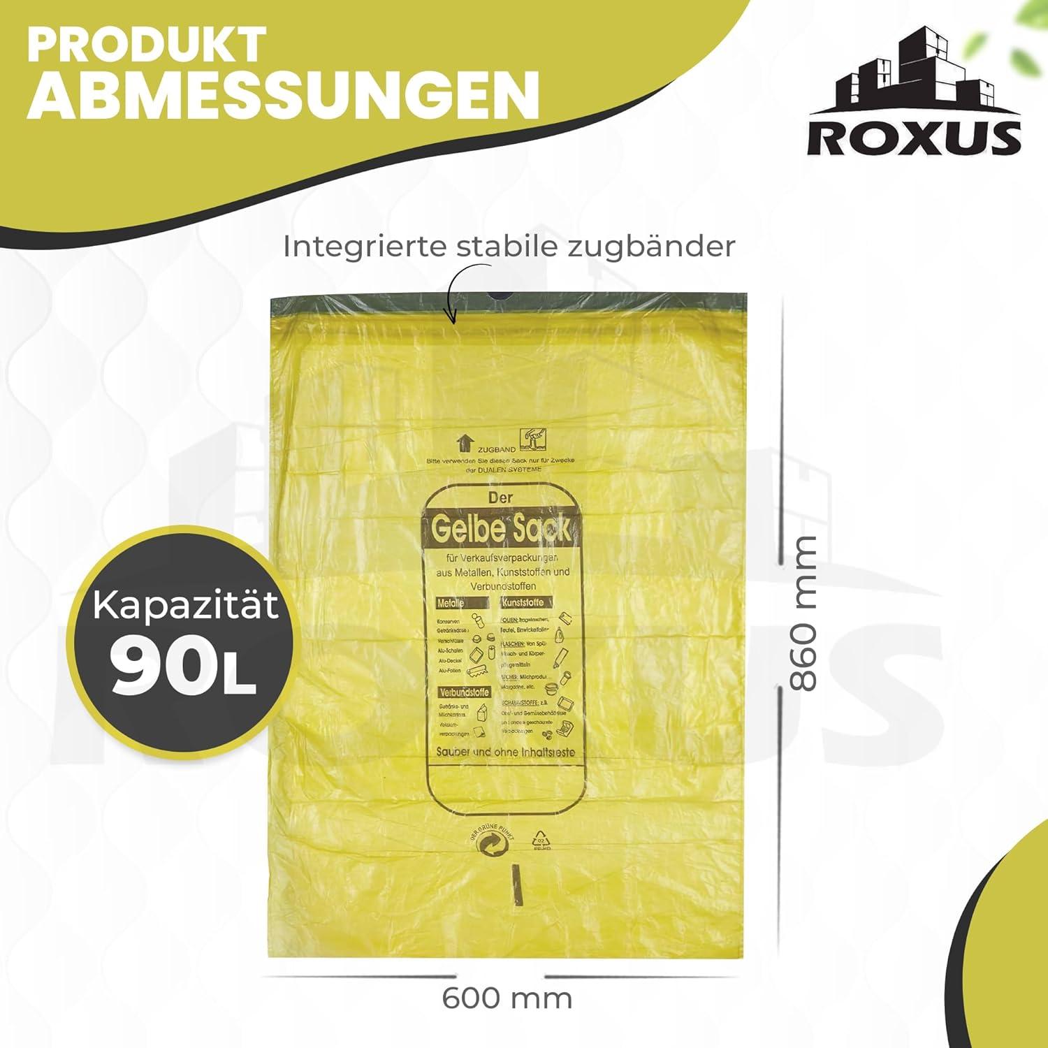130 Pack Yellow Recyclable Garbage Bags - 90L Eco-Friendly Waste ...