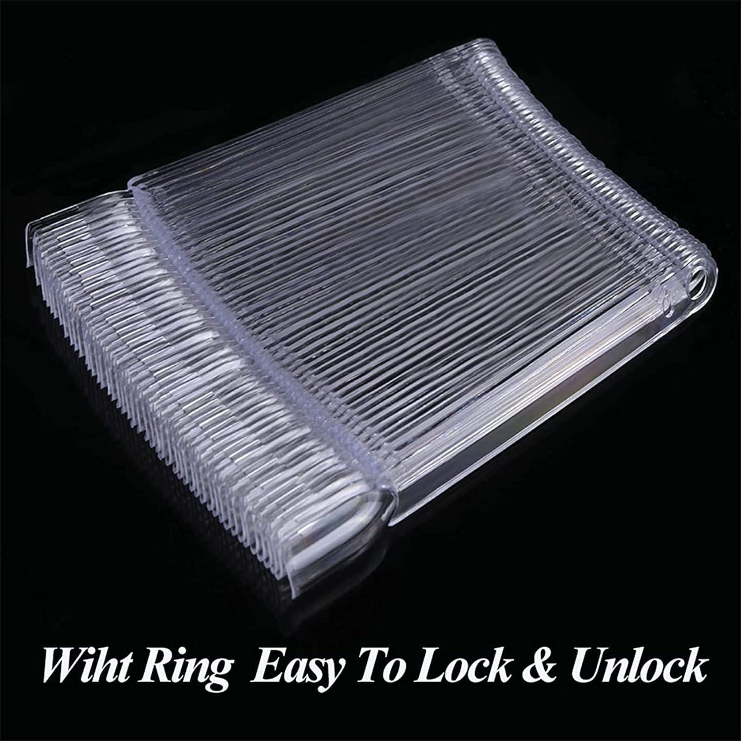 100 Pieces Nail Tips Display Ring - Transparent Nail Swatches for Salon ...