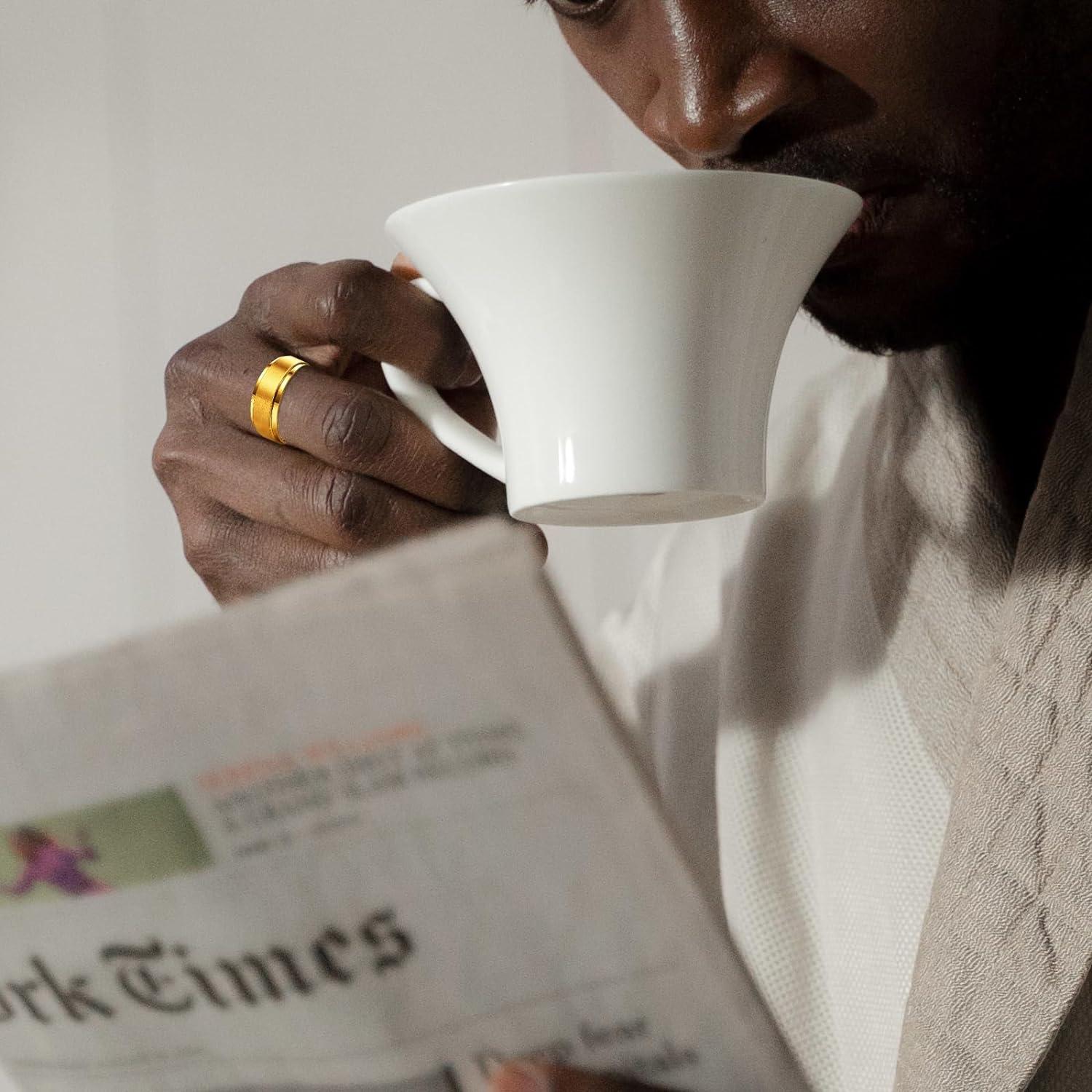 JEROOT Titanium Magnetic Rings for Men Women - Step Edge Sleek Design ...