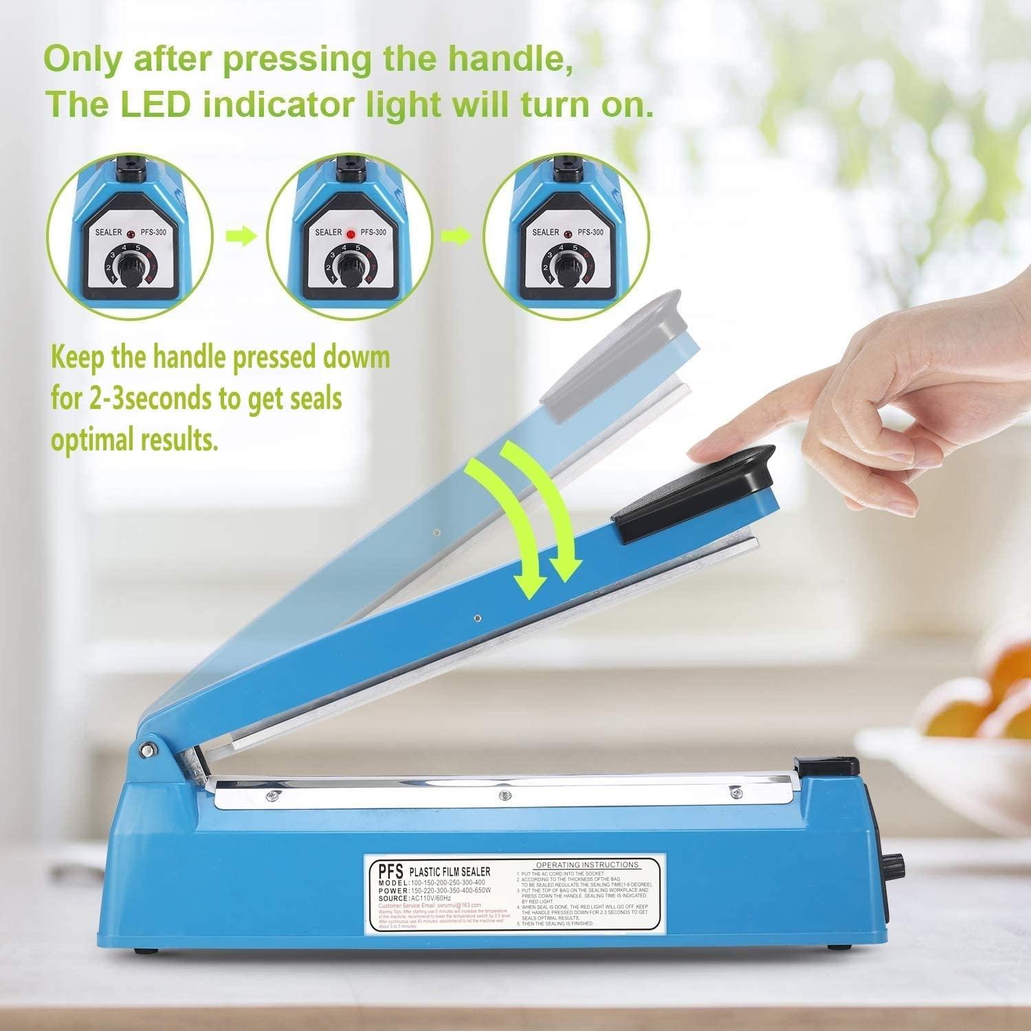 8 Inch Manual Impulse Heat Sealer for Plastic Bags - Includes Extra ...