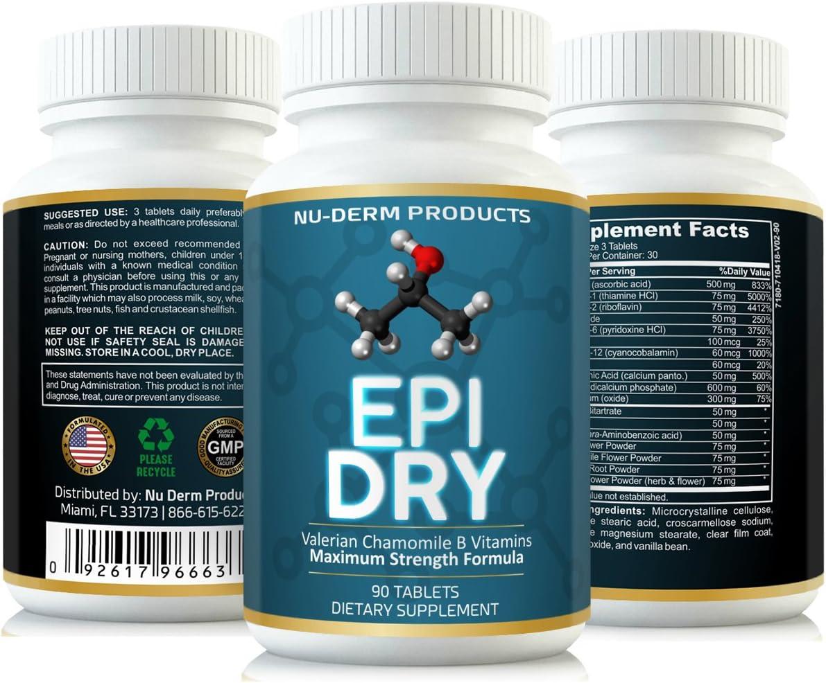 Nuderm Epi Dry HYPERHIDROSIS Treatment Pills Stop Sweating Sweaty Hands ...