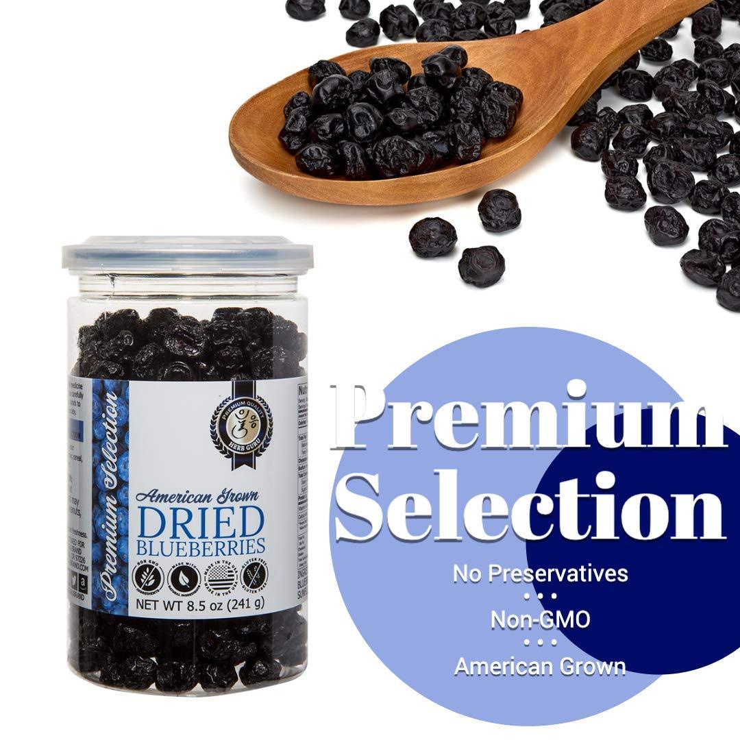 Herb Guru Whole Dried Blueberries 8.5oz - American Grown, Non-GMO ...