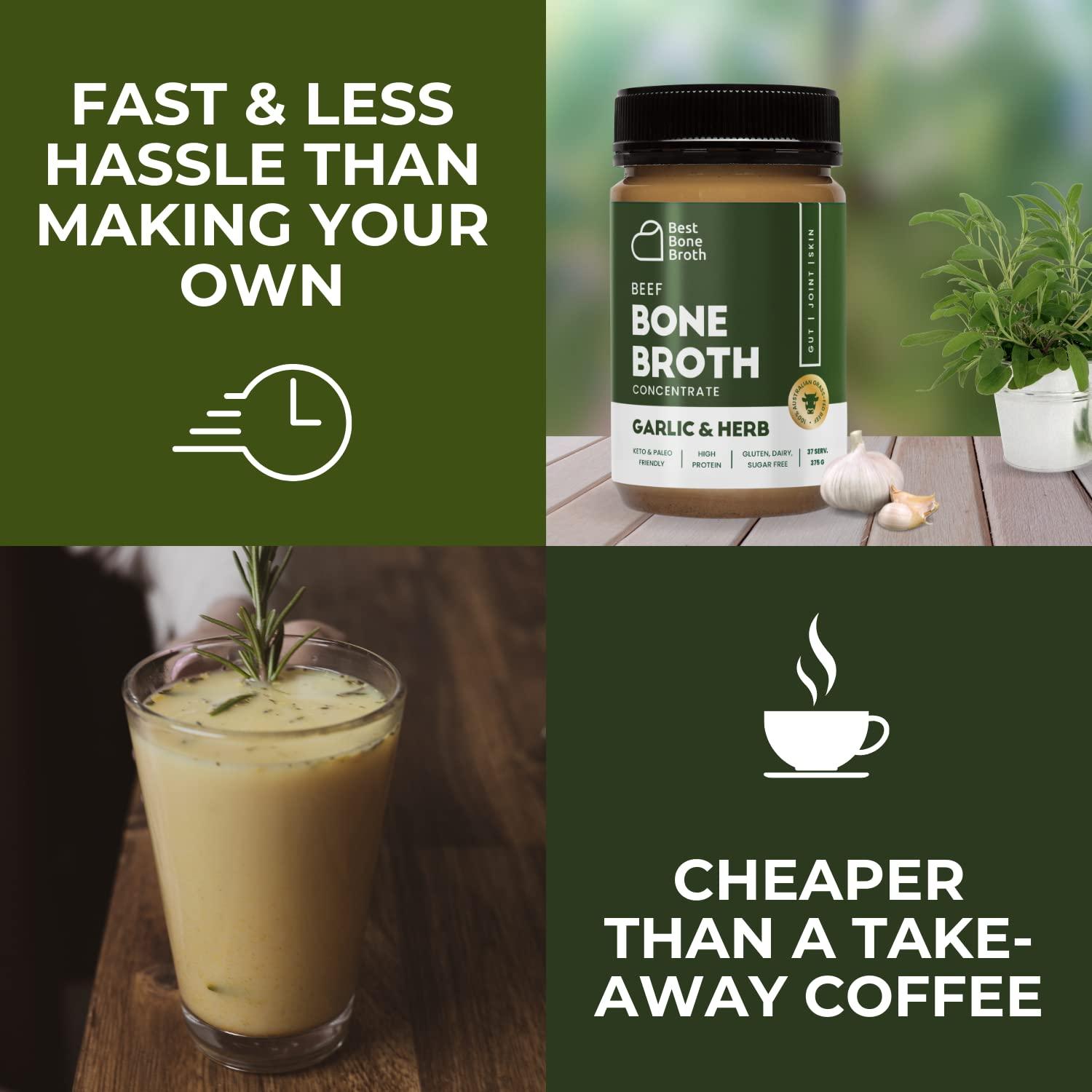 Premium Italian Herb Beef Bone Broth Concentrate | Grass-Fed & Pasture ...