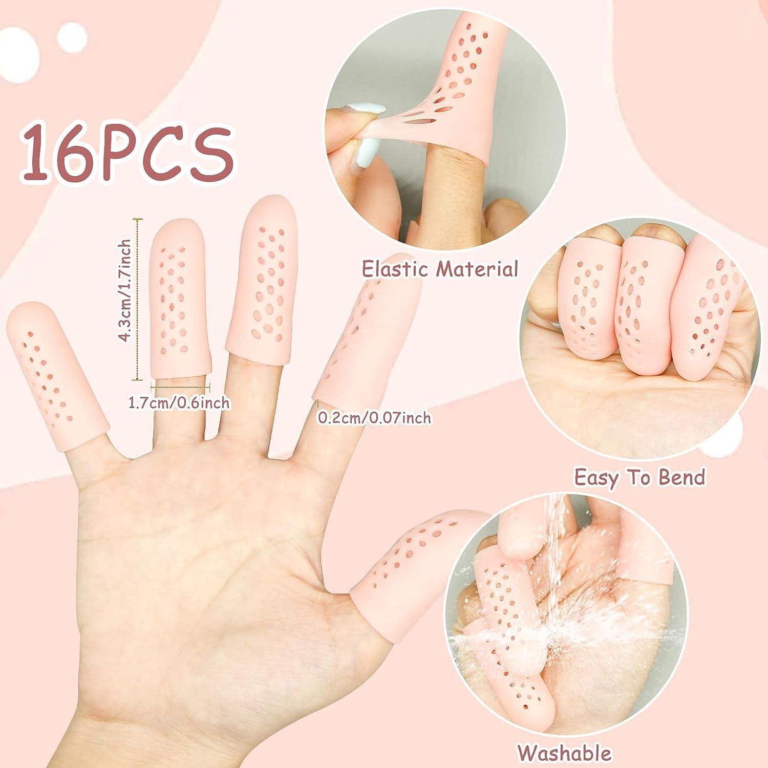 16Pcs Breathable Gel Finger Cots with Air Holes - Finger Protectors for ...