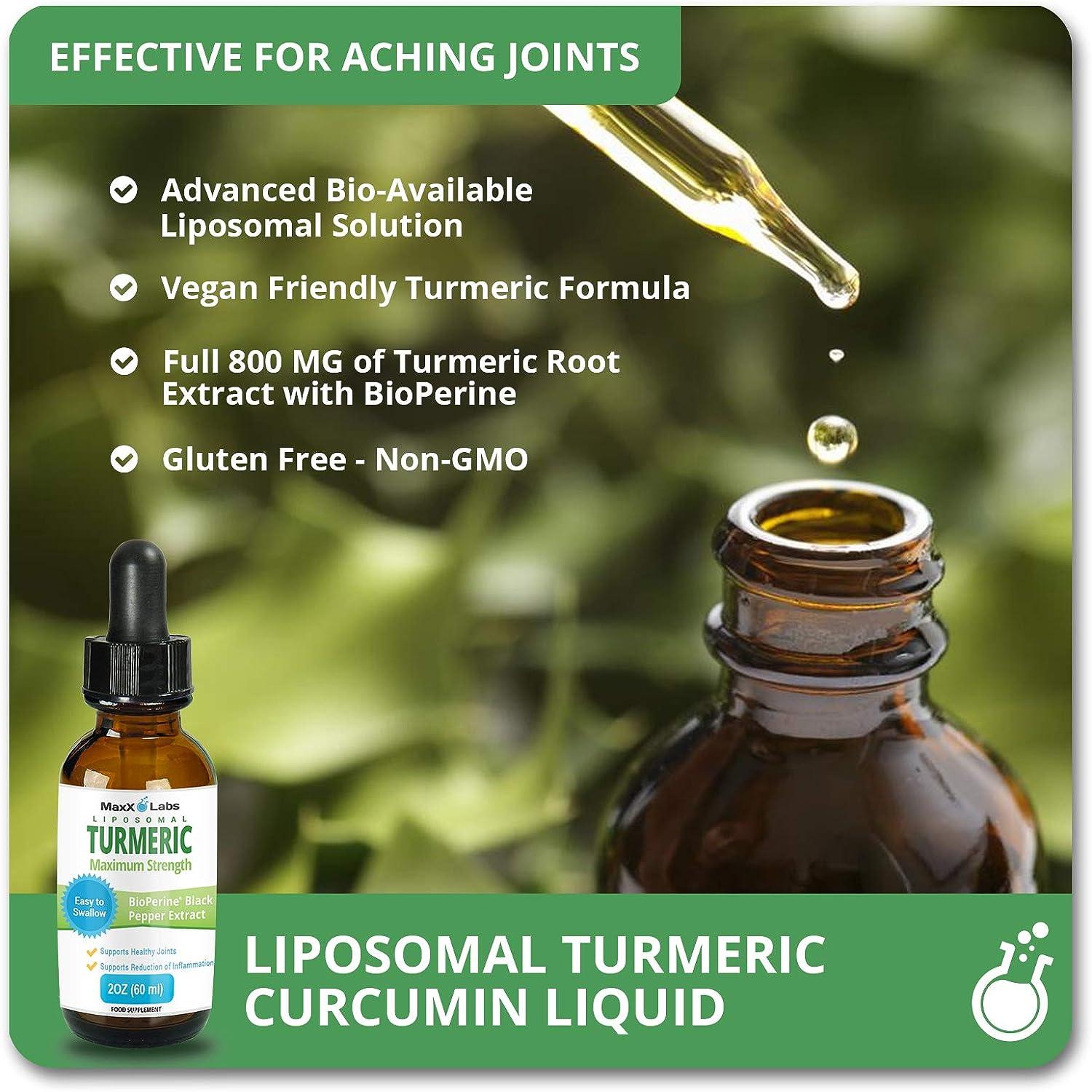800mg Liquid Turmeric Curcumin with Black Pepper Extract - Antioxidant ...