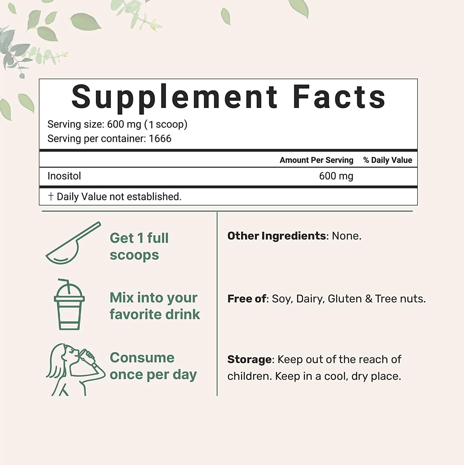 Inositol Powder 1KG - Supports Liver Health, Hair Growth, and Sleep ...