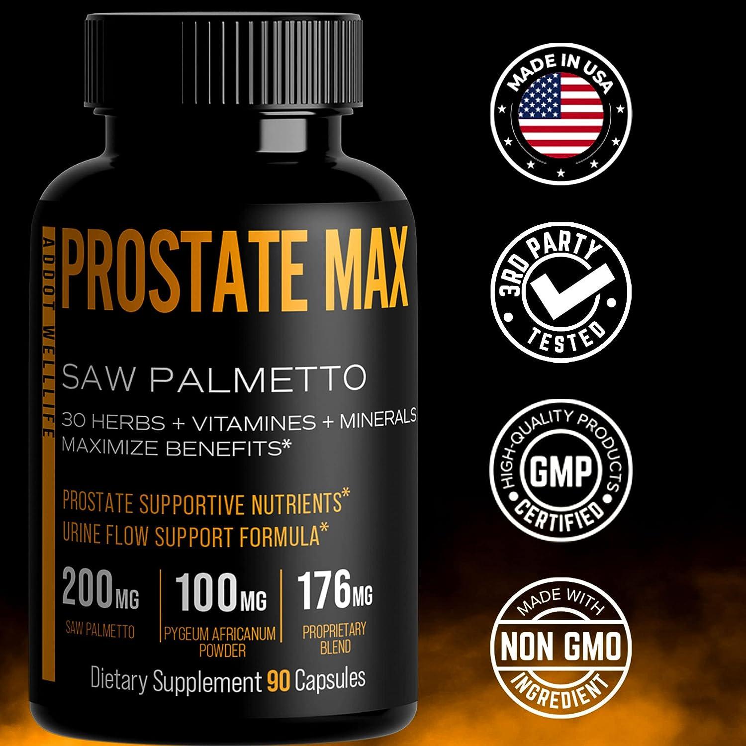 Prostate Max - Men's Prostate Health Supplement with Saw Palmetto & 30 ...